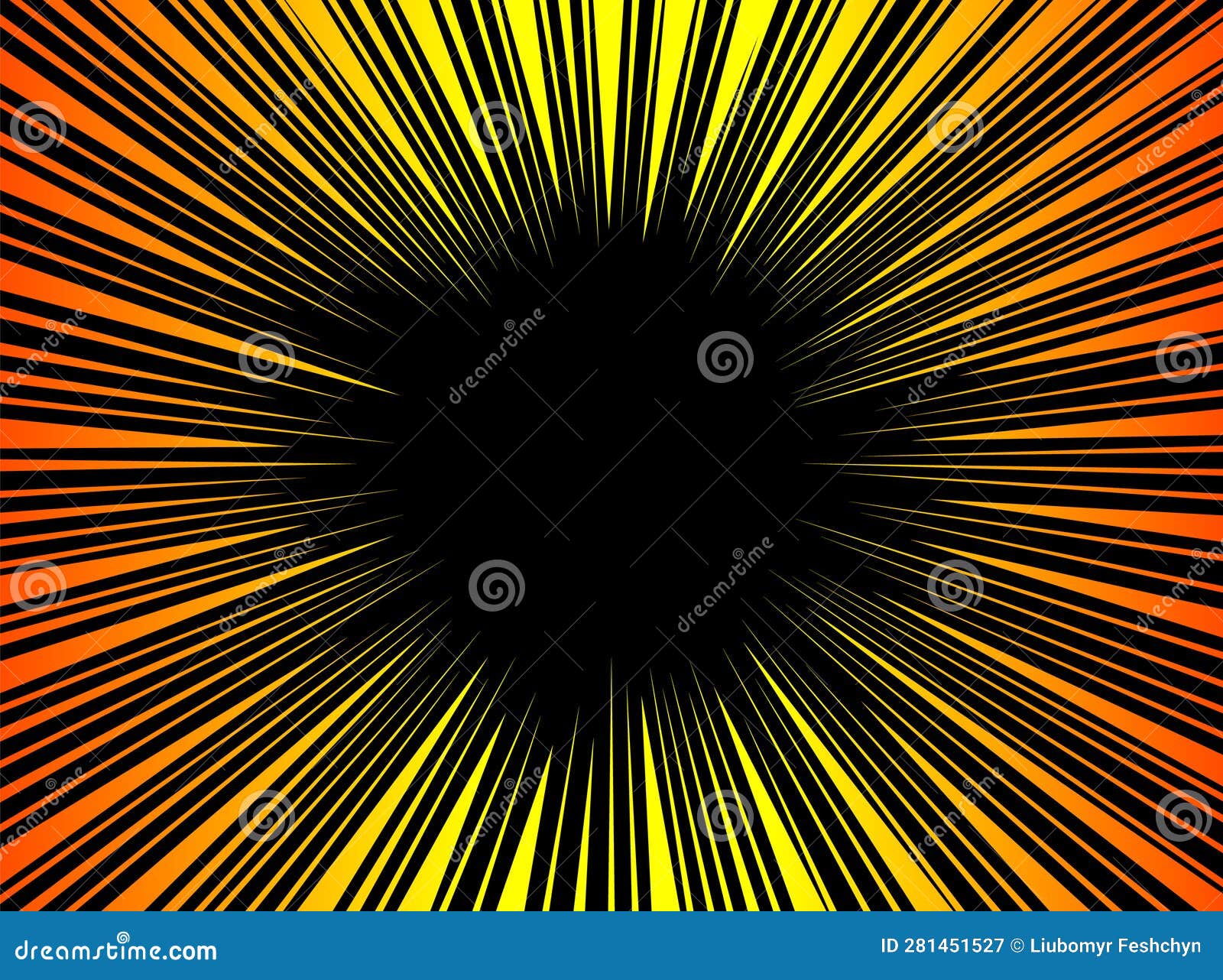 Comic Book Speed Lines Set, Explosion Effect. Abstract Radial Zoom ...