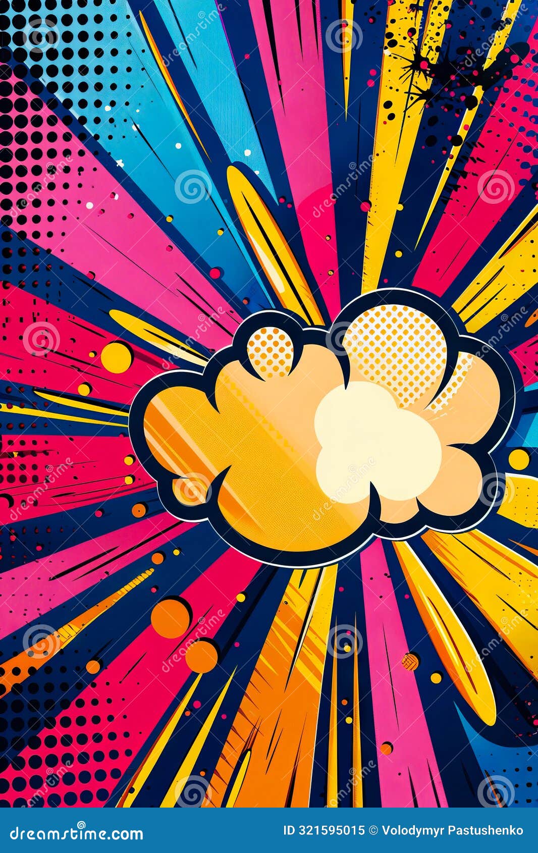 Comic Book Style Background with a Cloud Stock Illustration ...