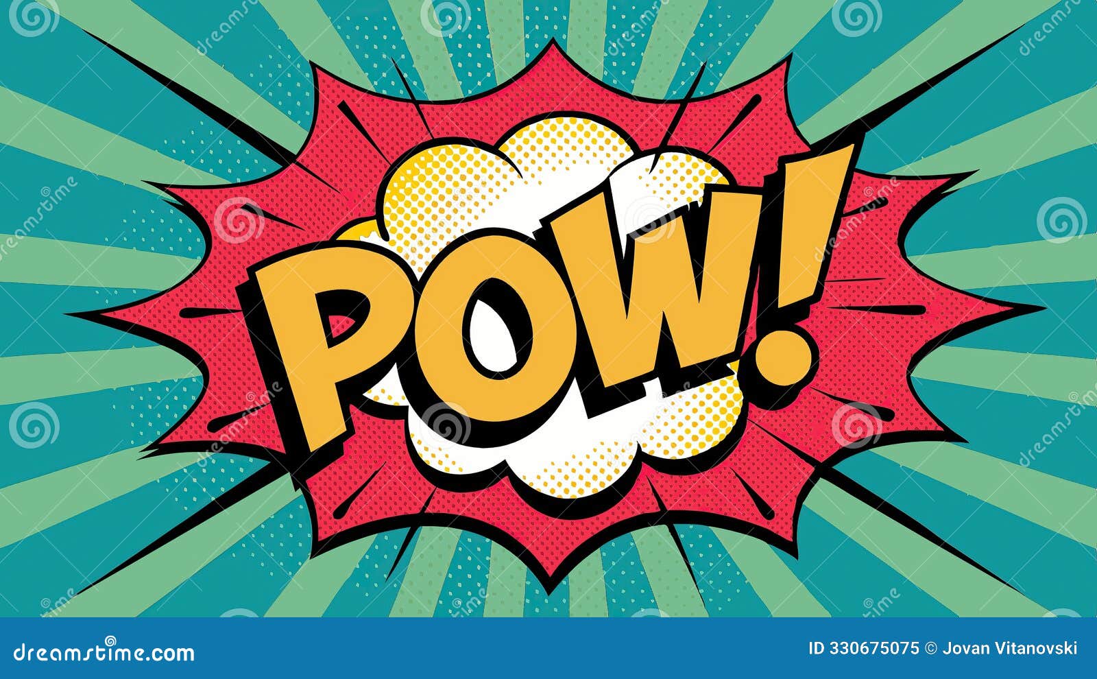 Comic Book Style Background with Explosive Pow Text Stock Illustration ...