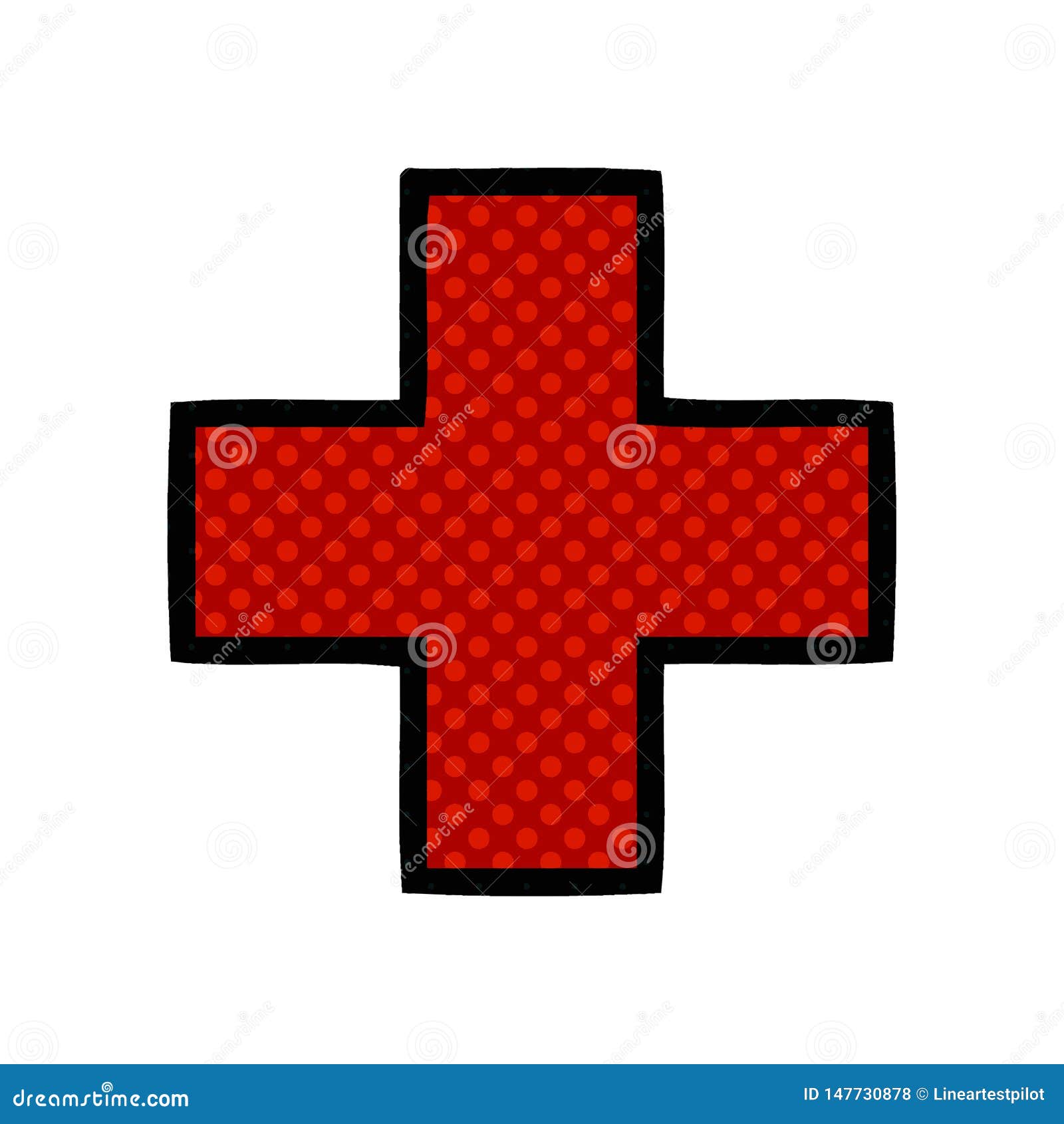 Comic Book Style Cartoon Addition Symbol Stock Vector - Illustration of ...