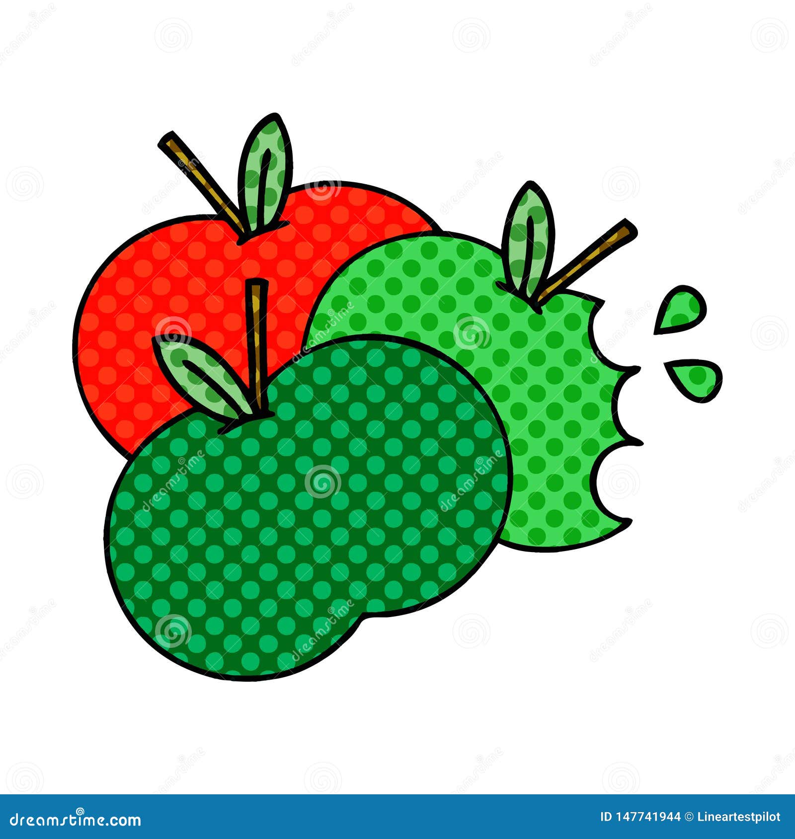 Comic Book Style Cartoon Apples Stock Vector - Illustration of food ...
