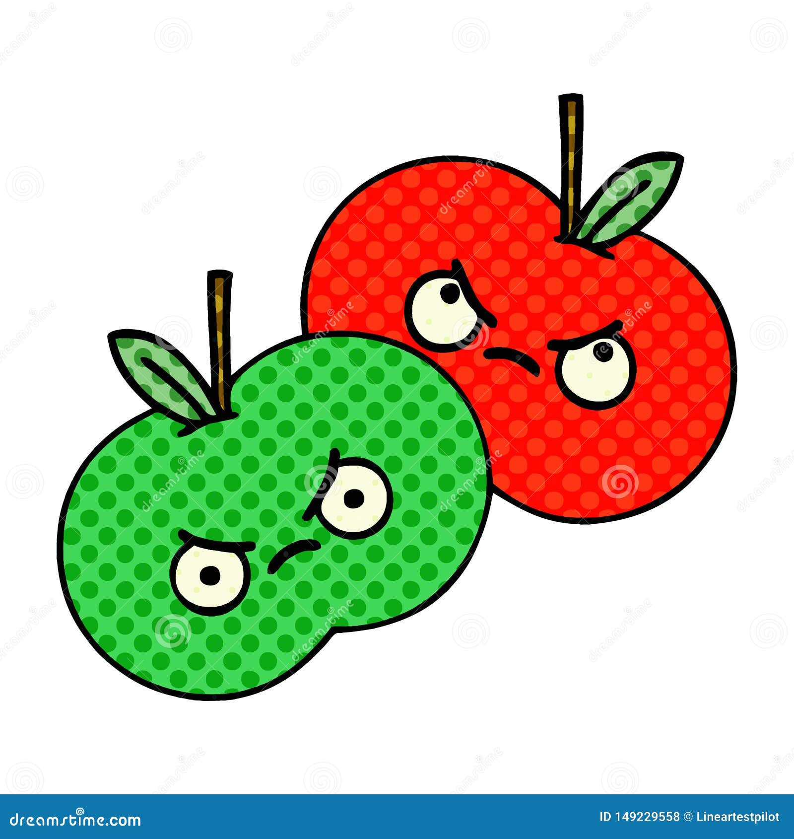 Comic Book Style Cartoon Apples Stock Vector - Illustration of cartoon ...