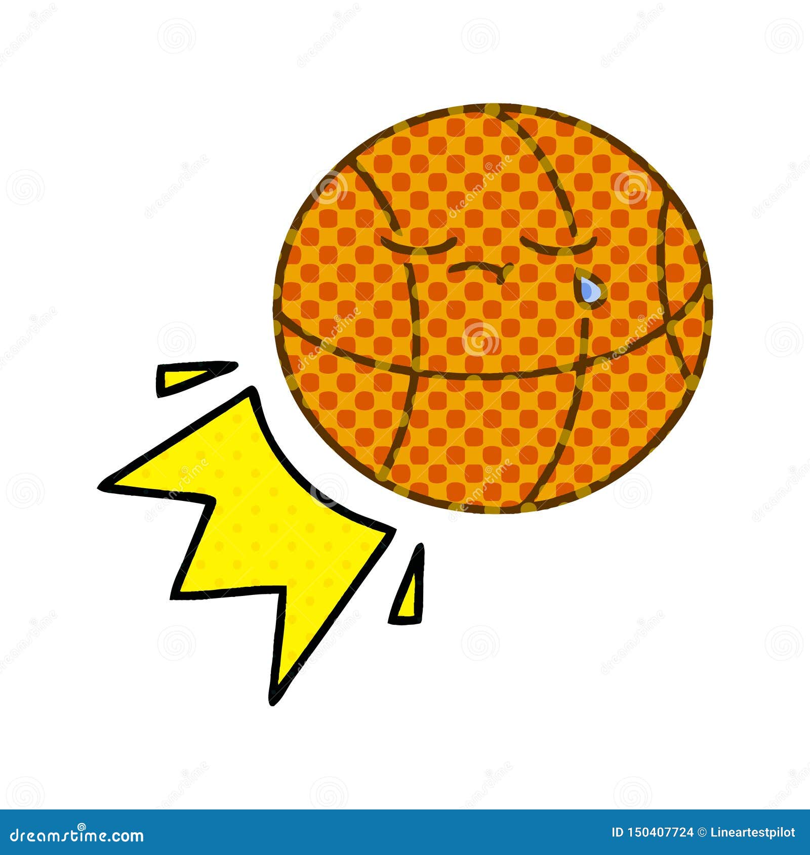 Comic Book Style Cartoon of a Basketball Stock Vector - Illustration of ...