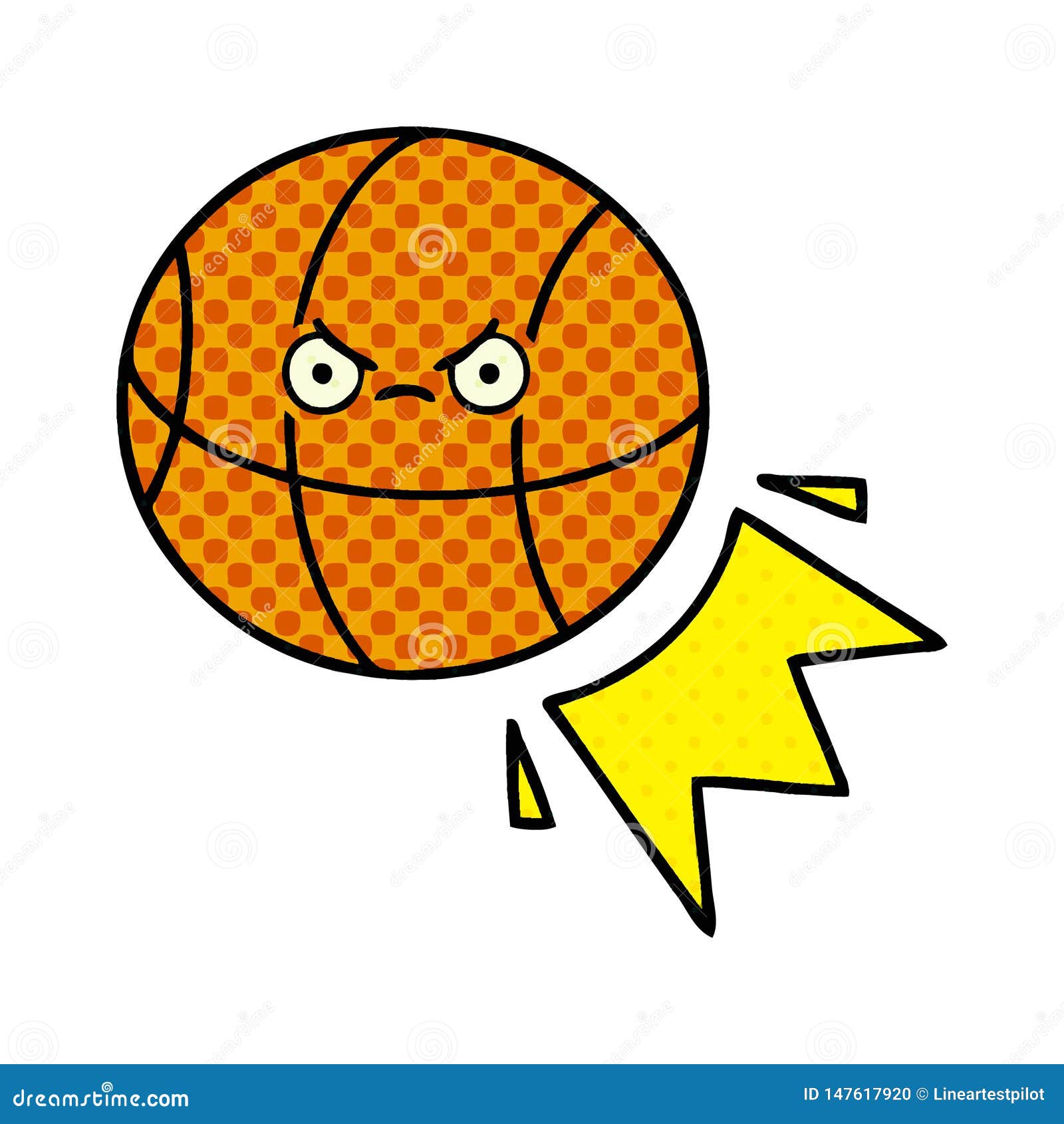 Comic Book Style Cartoon Basketball Stock Vector - Illustration of ...