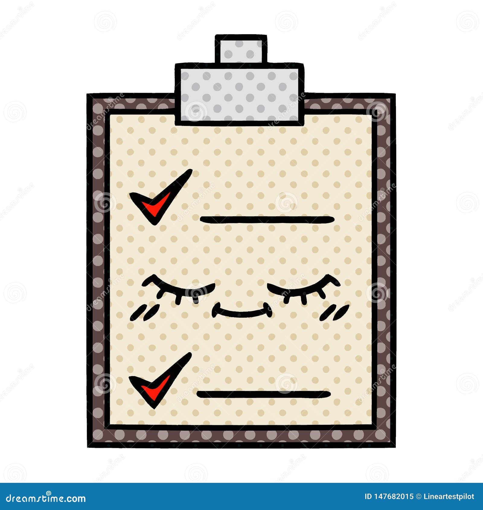 Comic Book Style Cartoon Check List Stock Vector - Illustration of ...