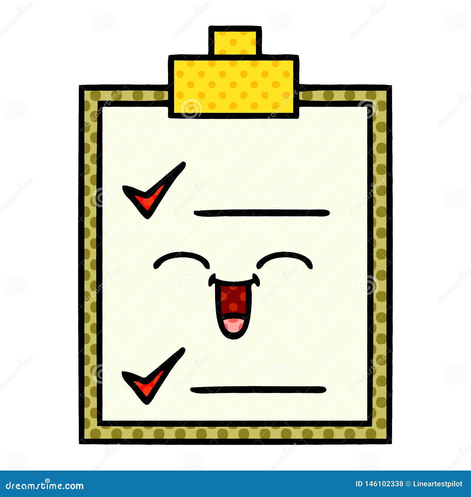 Comic Book Style Cartoon of a Check List Stock Vector - Illustration of ...