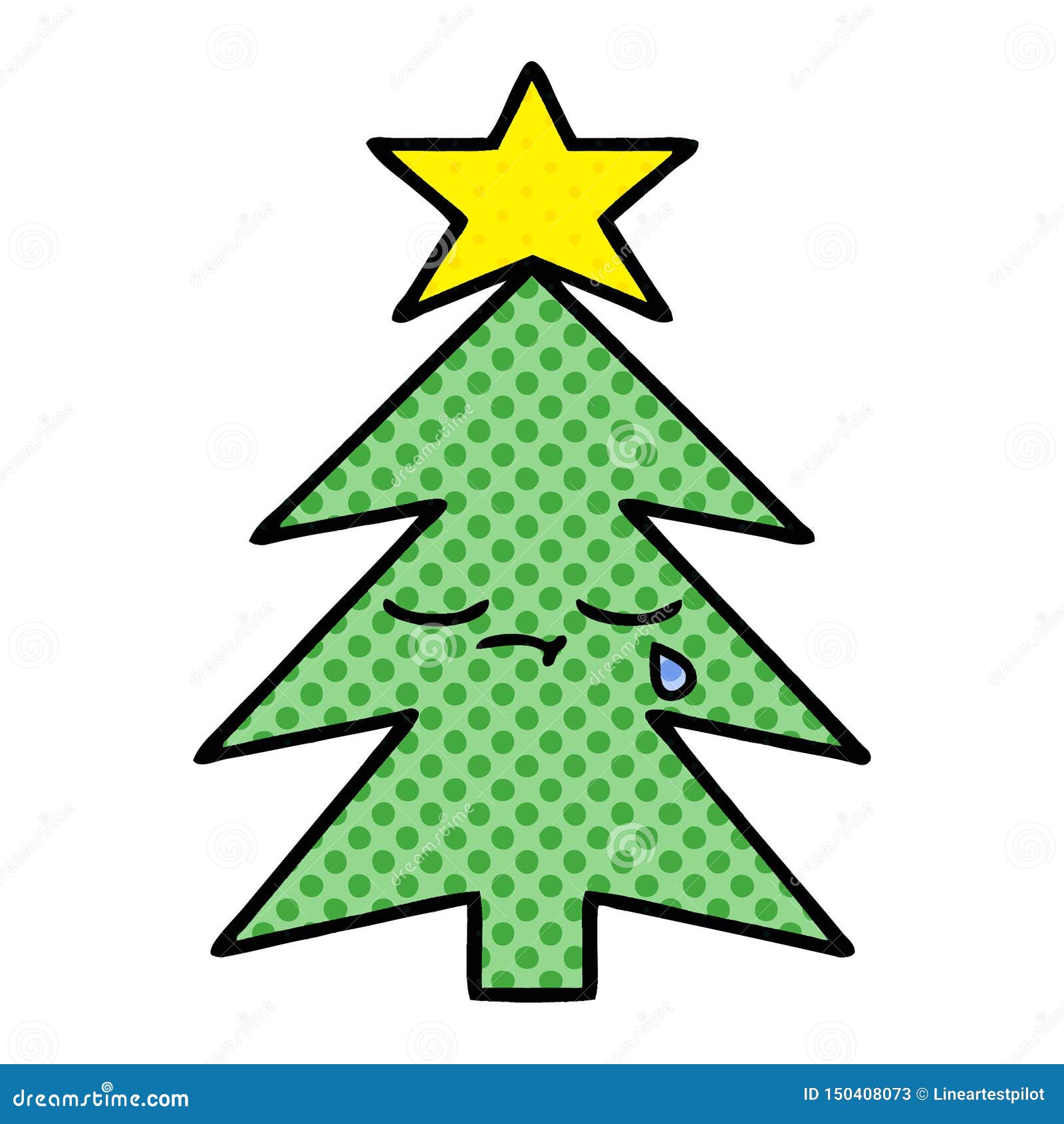 Comic Book Style Cartoon of a Christmas Tree Stock Vector ...