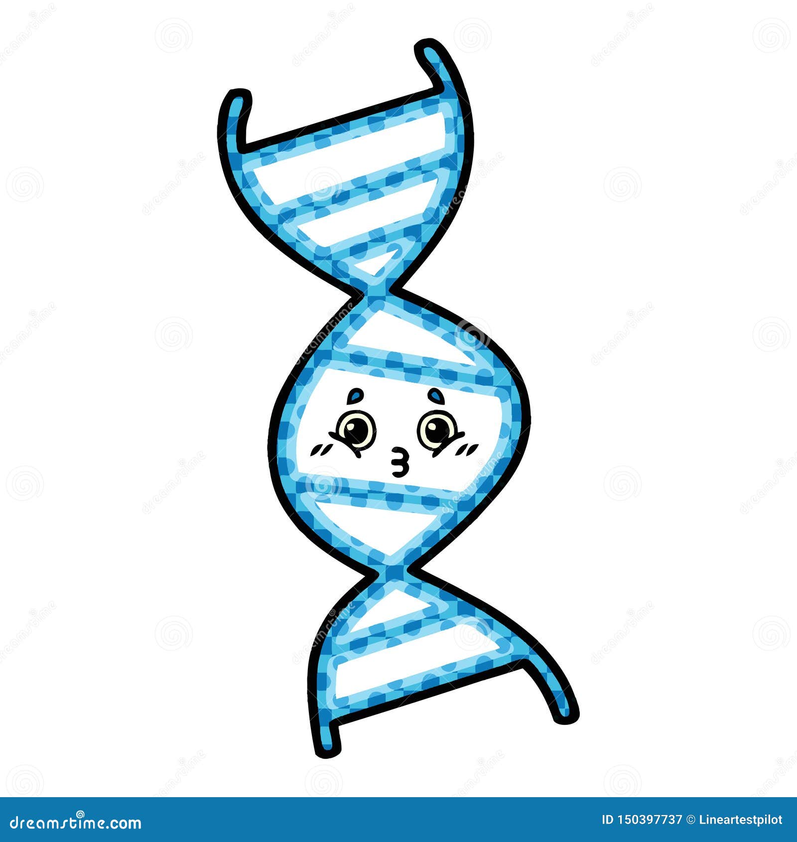 Comic Book Style Cartoon of a DNA Strand Stock Vector - Illustration of ...