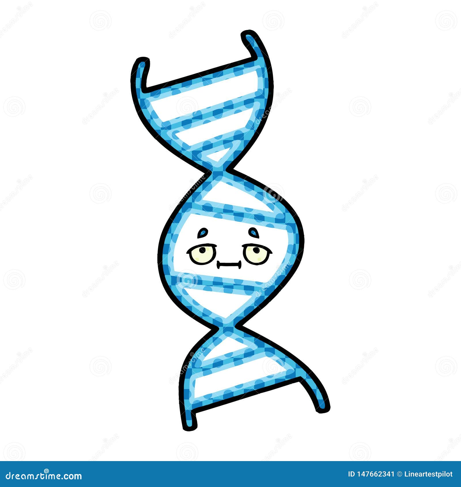 Comic Book Style Cartoon DNA Strand Stock Vector - Illustration of ...