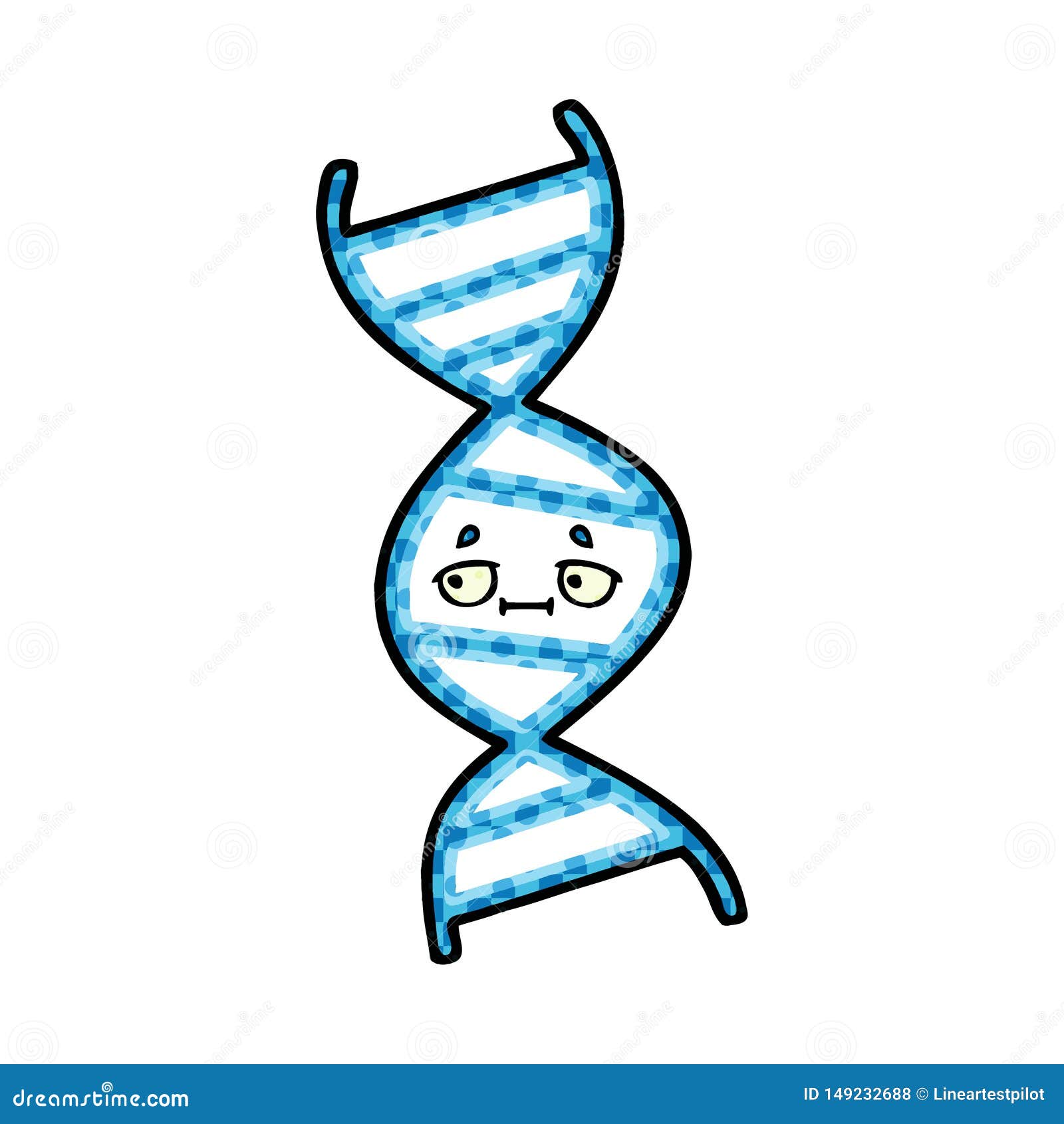 Comic Book Style Cartoon DNA Strand Stock Vector - Illustration of ...