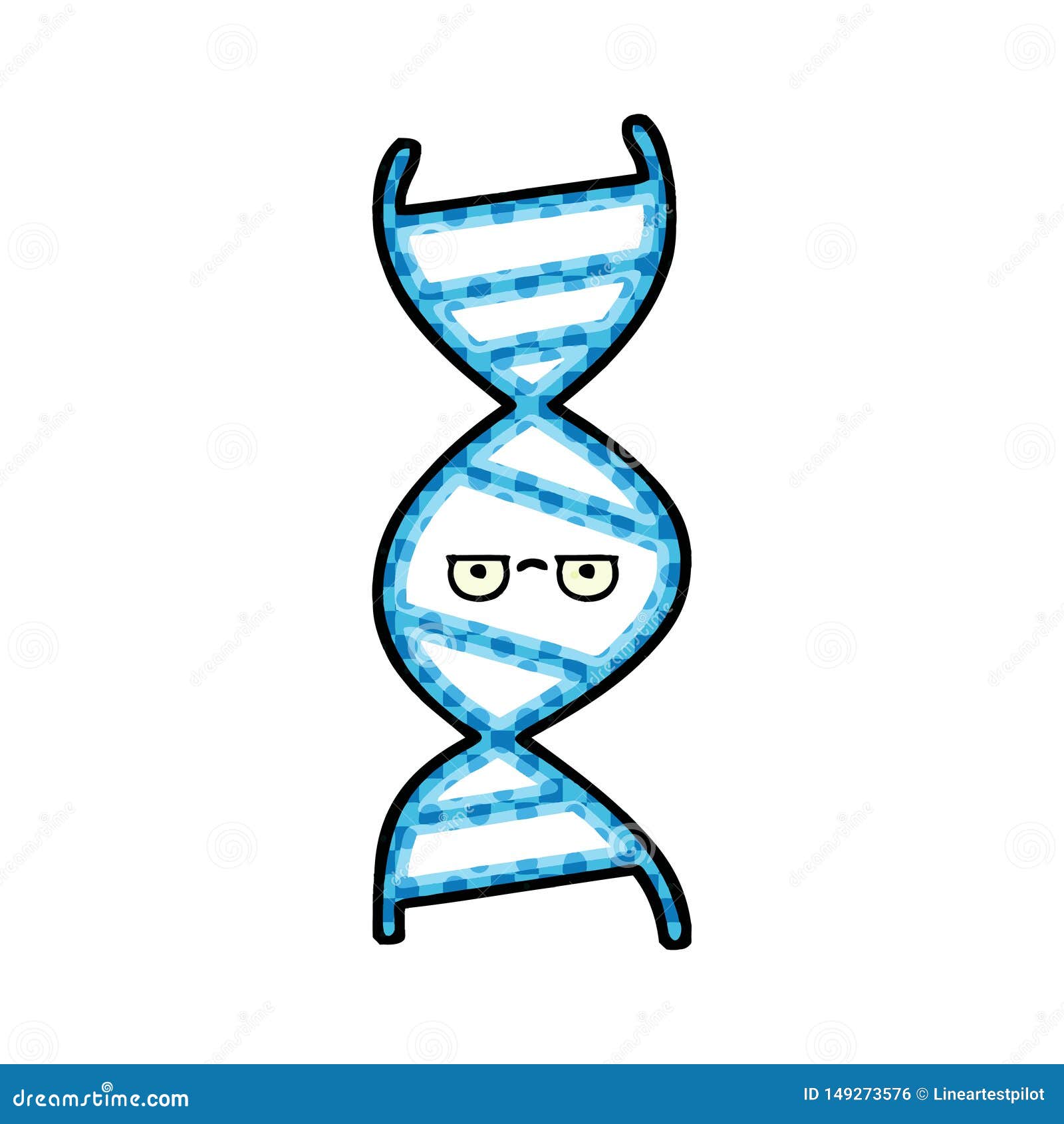 Comic Book Style Cartoon DNA Strand Stock Vector - Illustration of ...