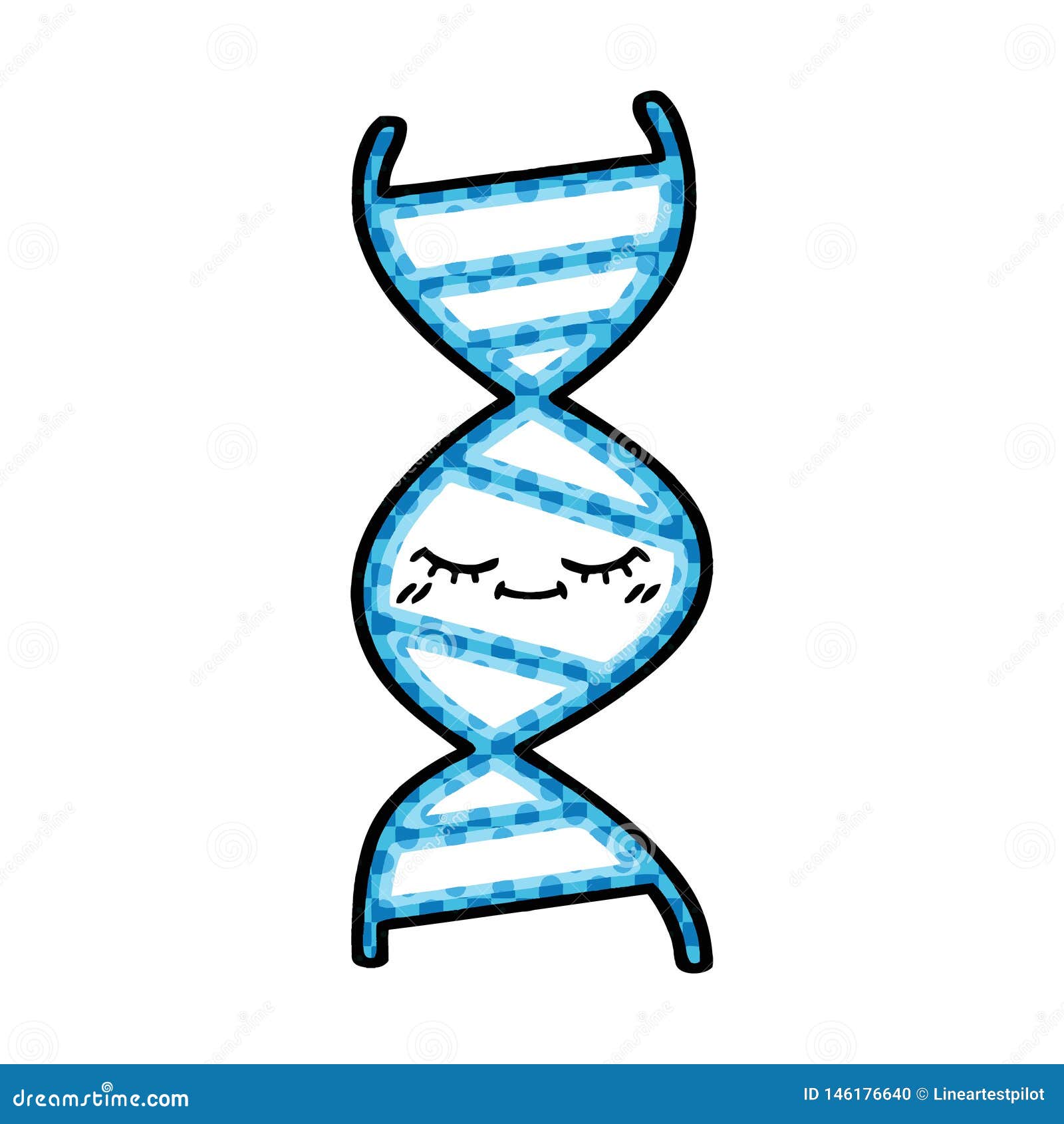 Comic Book Style Cartoon of a DNA Strand Stock Vector - Illustration of ...