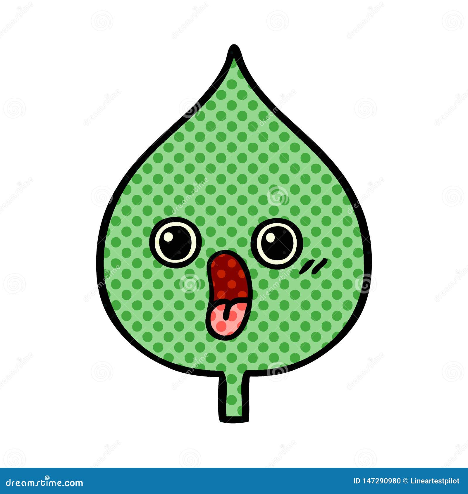 Comic Book Style Cartoon Expressional Leaf Stock Illustration ...