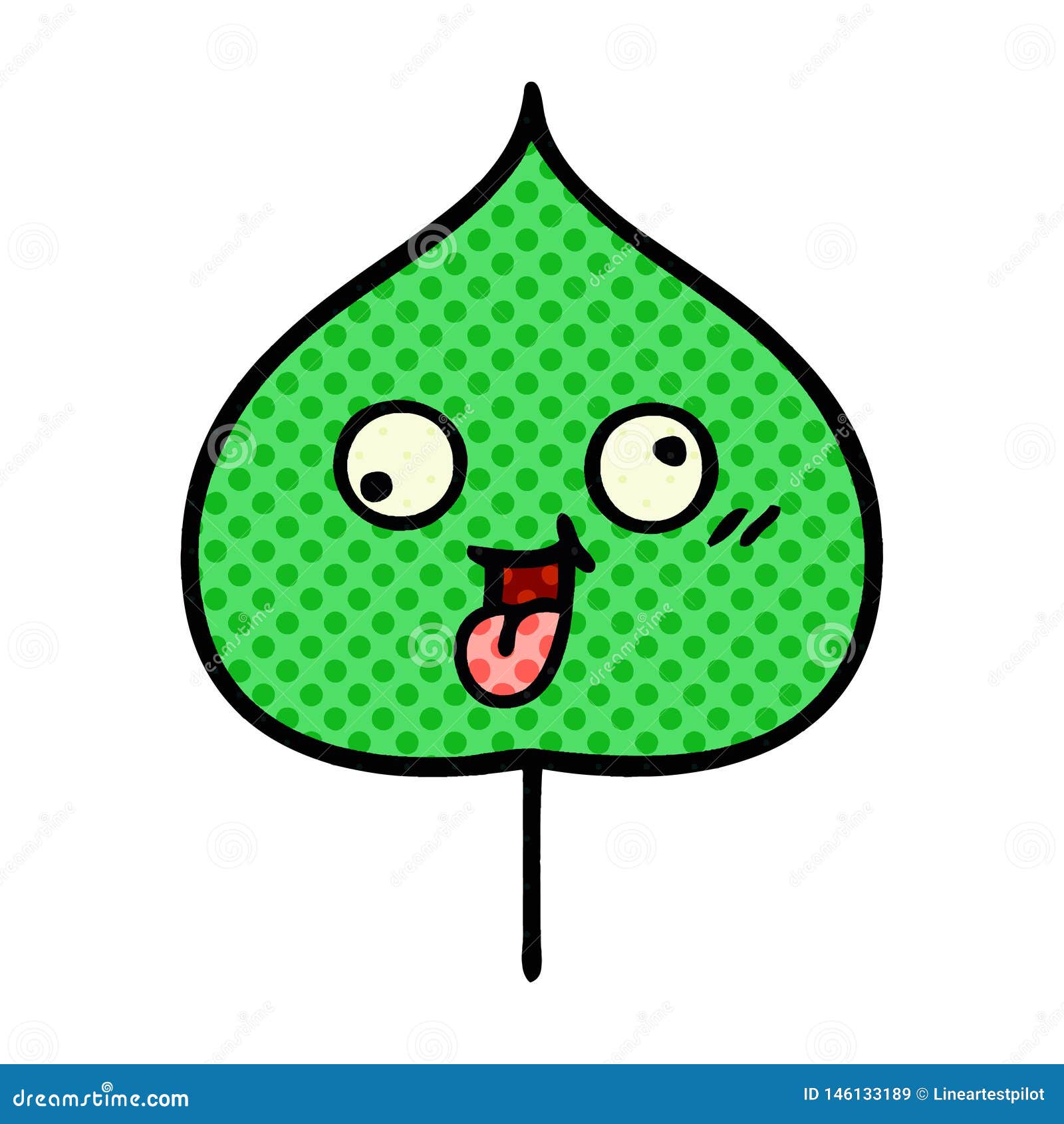 Comic Book Style Cartoon of a Expressional Leaf Stock Vector ...