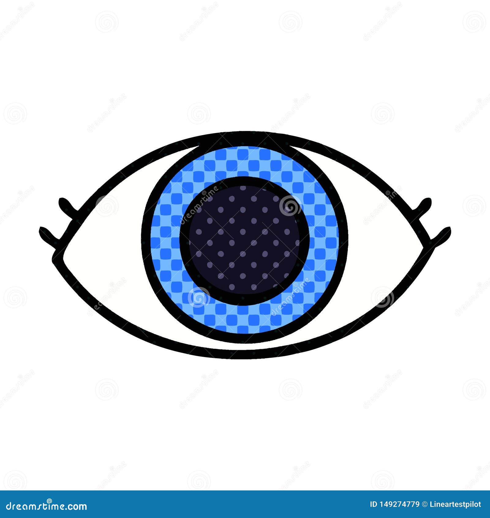 Comic Book Style Cartoon Eye Stock Vector - Illustration of cute ...