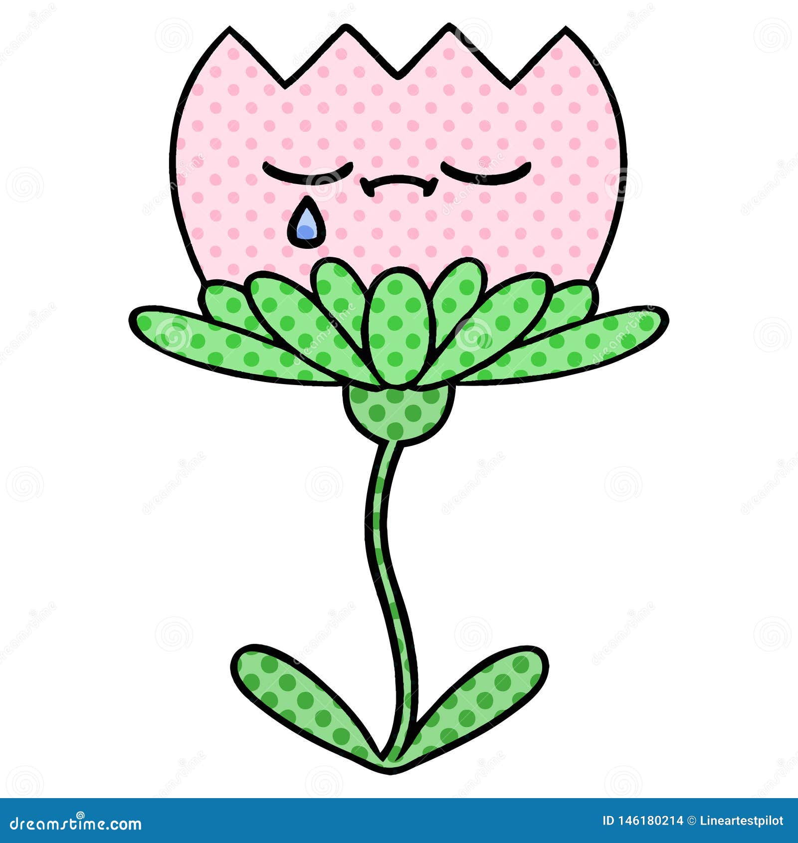 Comic Book Style Cartoon of a Flower Stock Vector - Illustration of ...