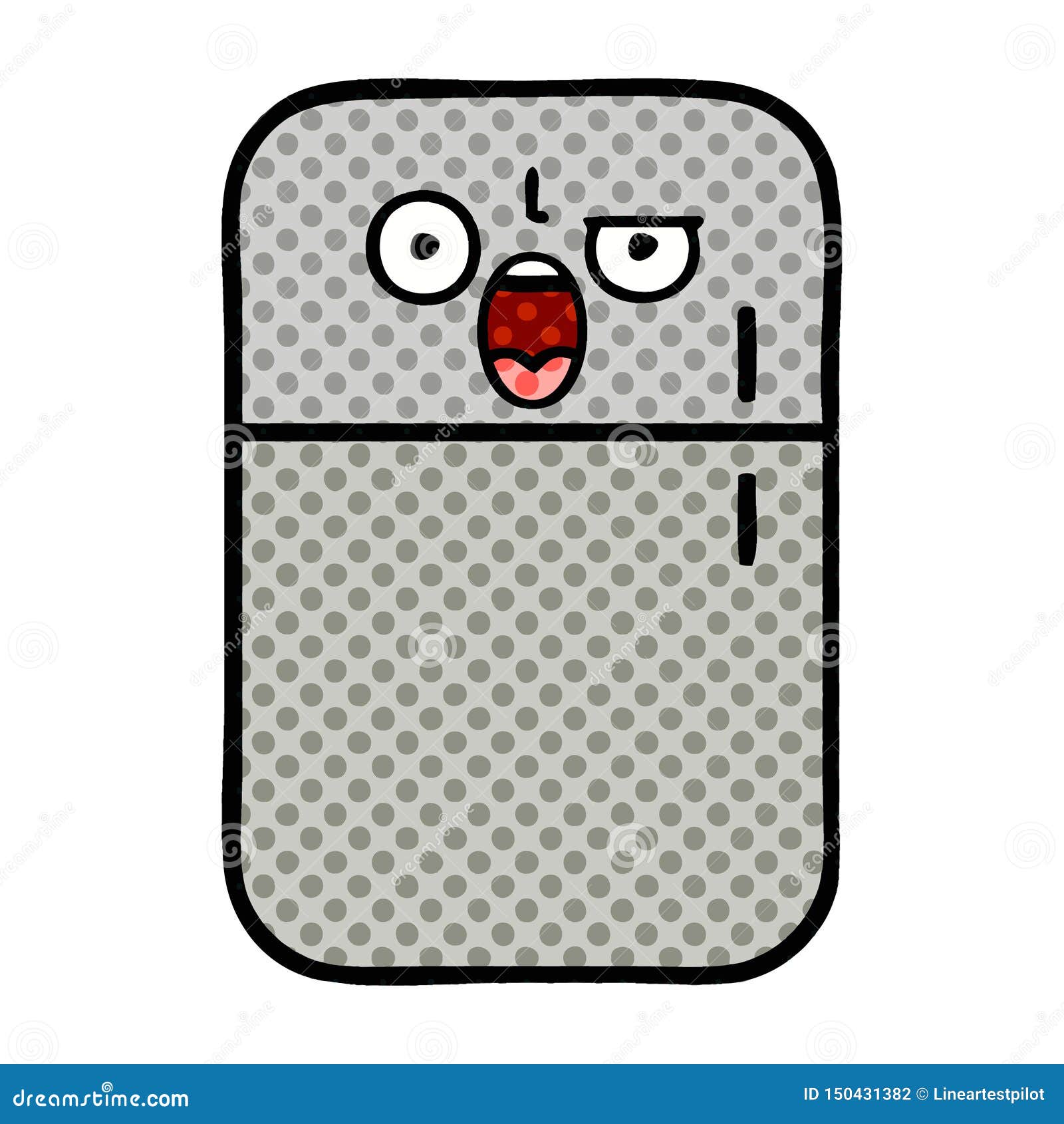 Comic Book Style Cartoon of a Fridge Freezer Stock Vector ...