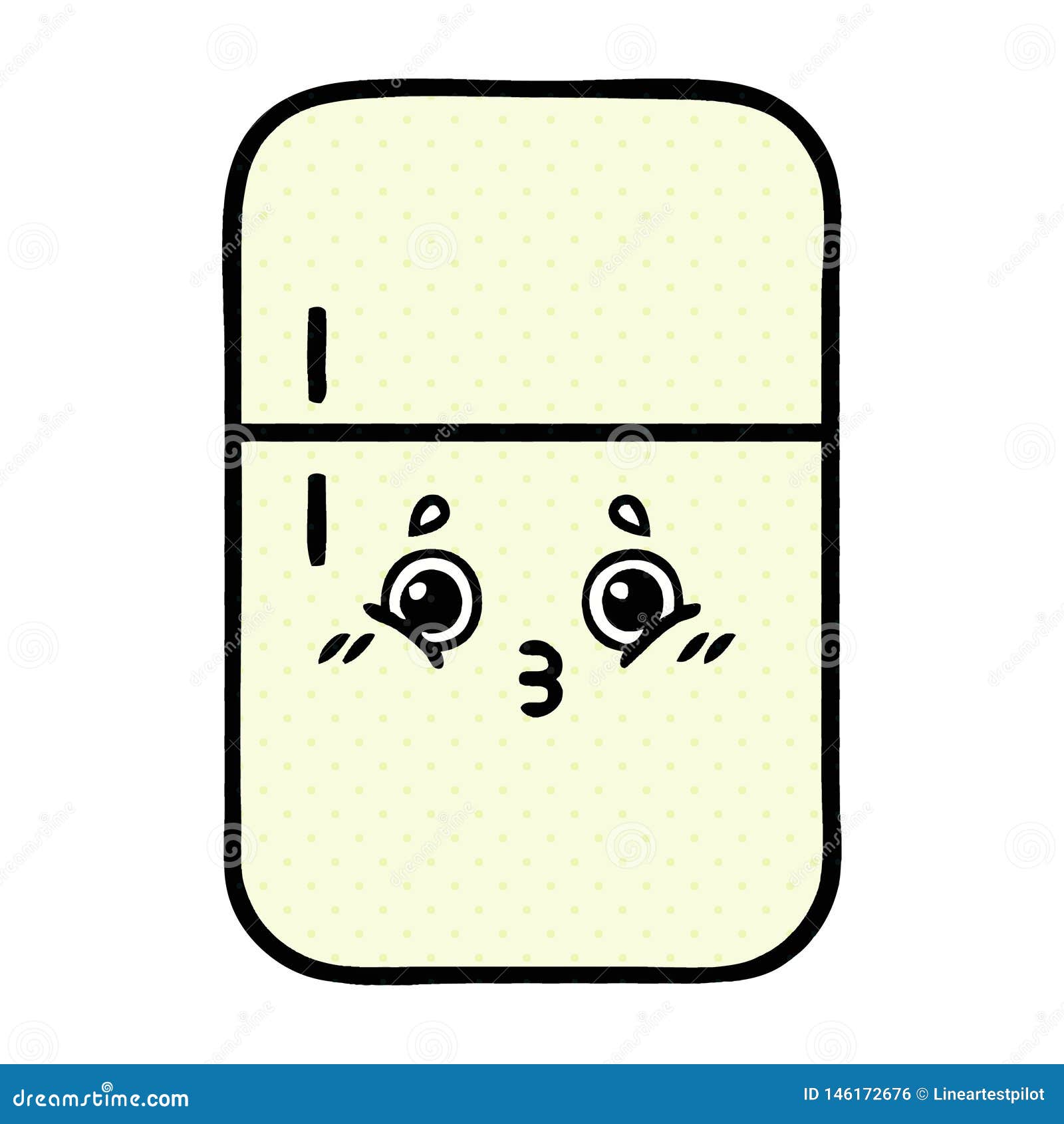 Comic Book Style Cartoon of a Fridge Freezer Stock Vector ...