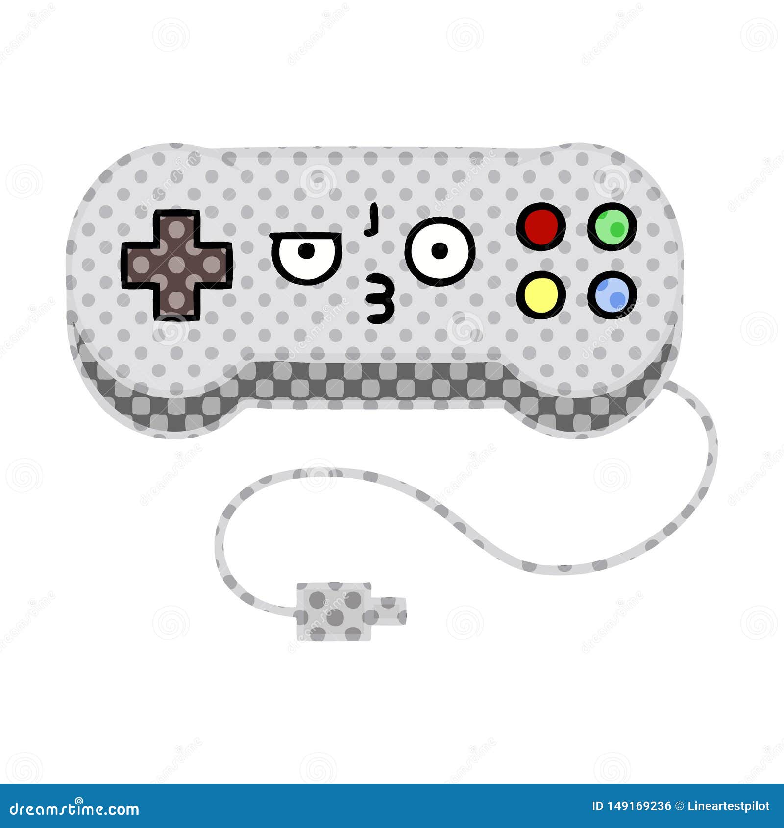 Comic Book Style Cartoon Game Controller Stock Vector - Illustration of ...