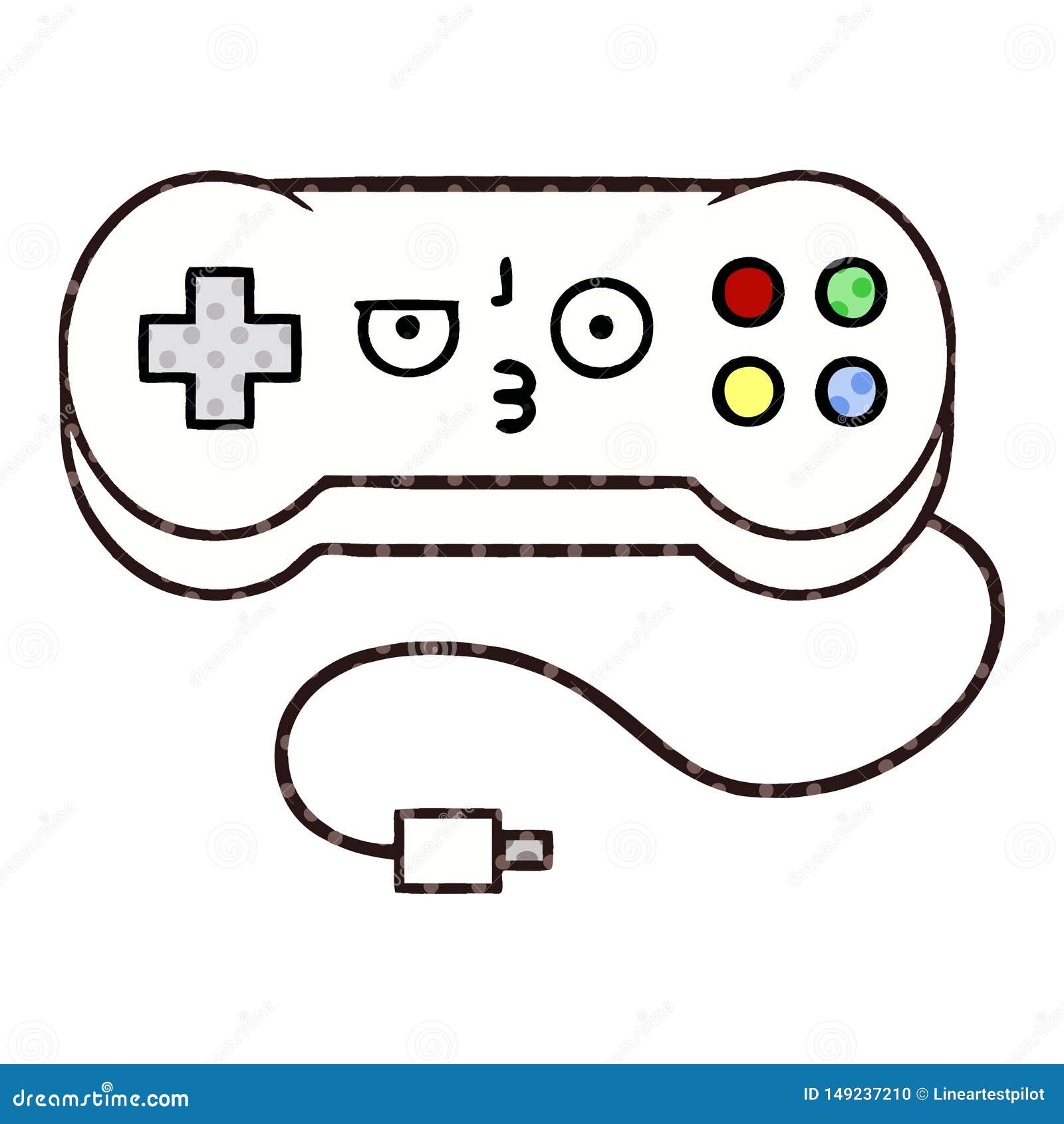 Comic Book Style Cartoon Game Controller Stock Vector - Illustration of ...