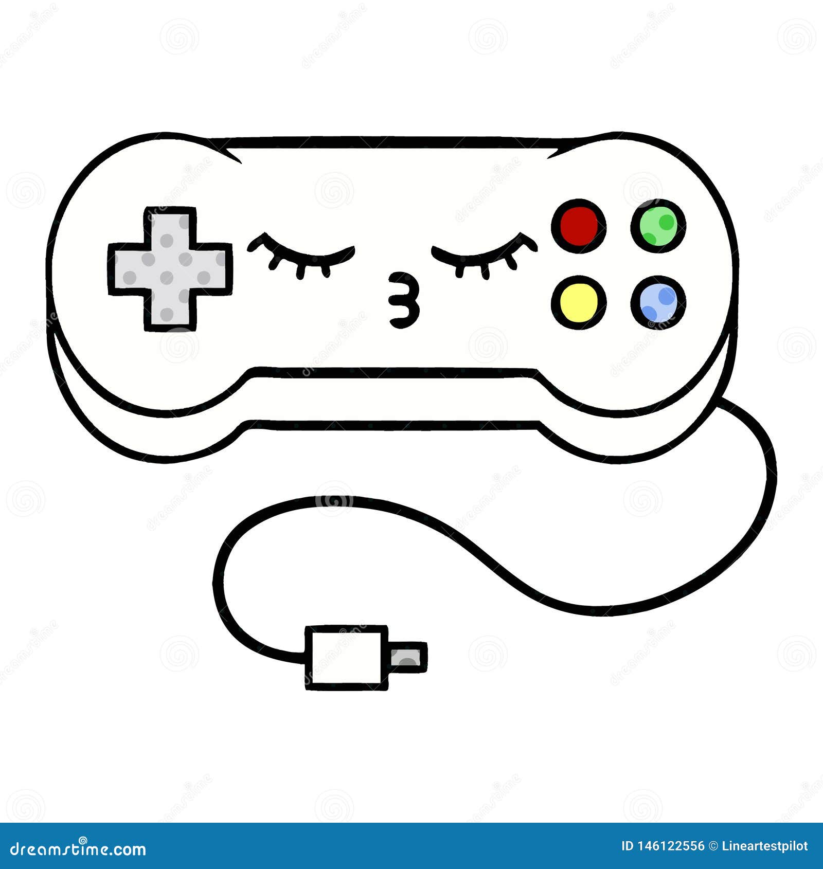 Comic Book Style Cartoon of a Game Controller Stock Vector ...