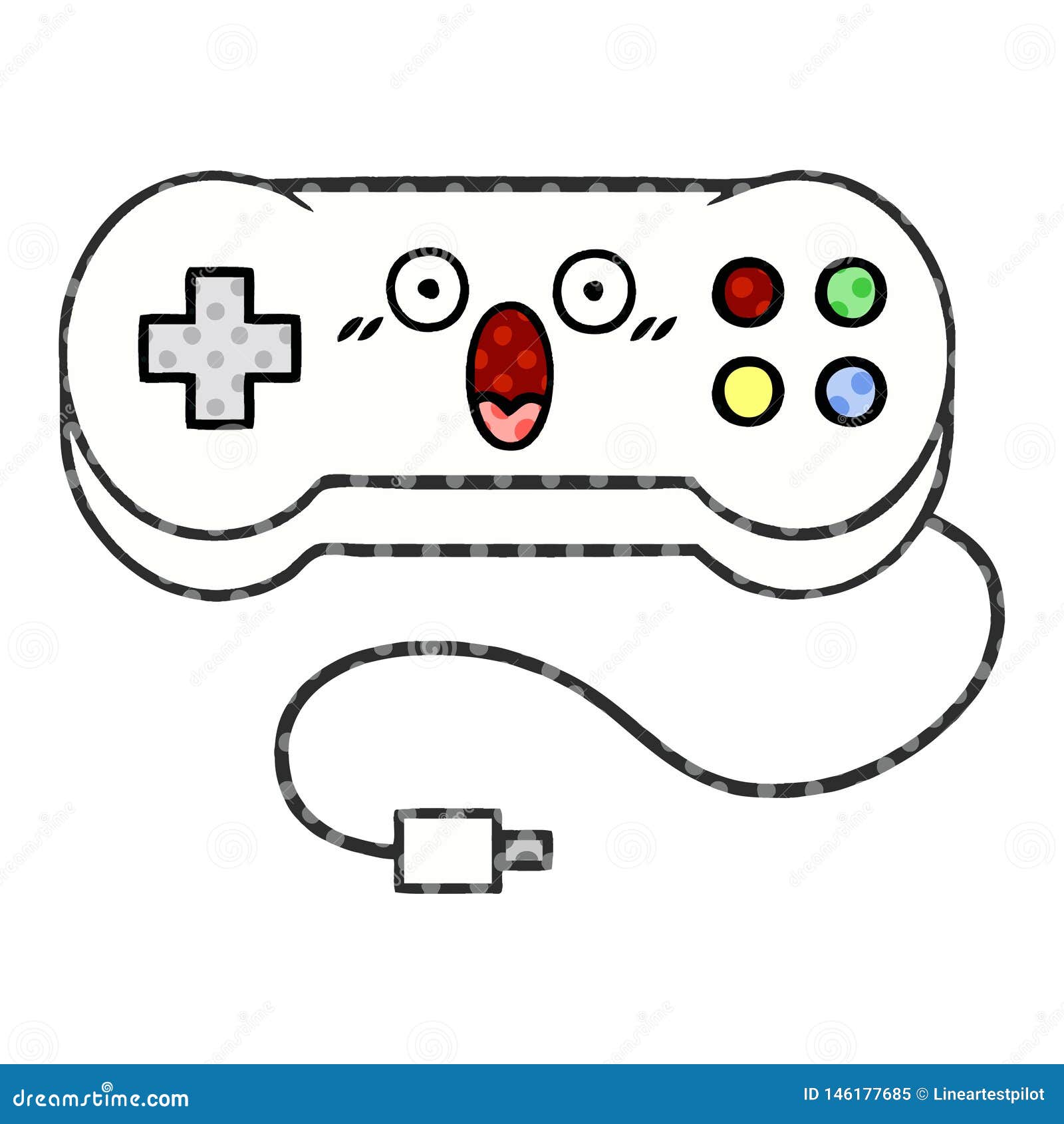 Comic Book Style Cartoon of a Game Controller Stock Vector ...