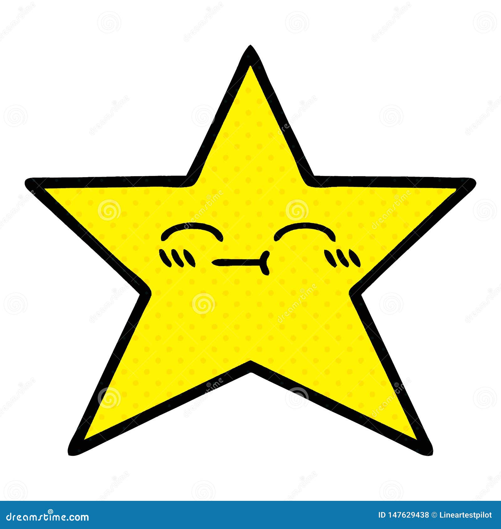 Comic Book Style Cartoon Gold Star Stock Vector - Illustration of shape ...