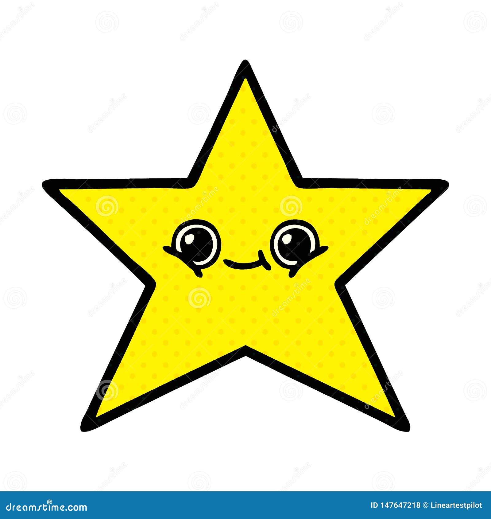 Comic Book Style Cartoon Gold Star Stock Vector - Illustration of ...