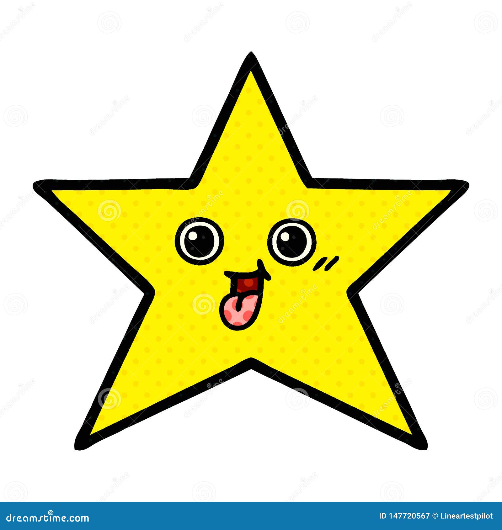 Comic Book Style Cartoon Gold Star Stock Vector - Illustration of ...
