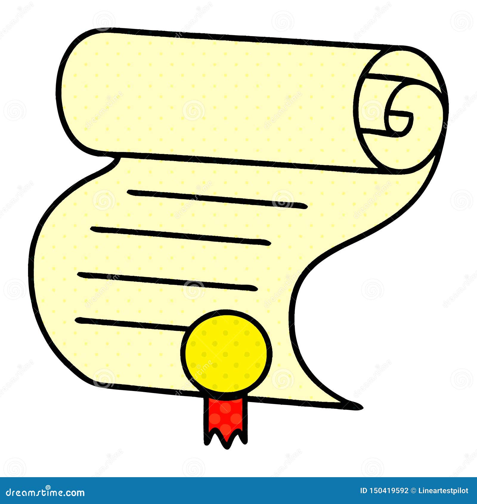 Comic Book Style Cartoon of a Important Document Stock Vector ...