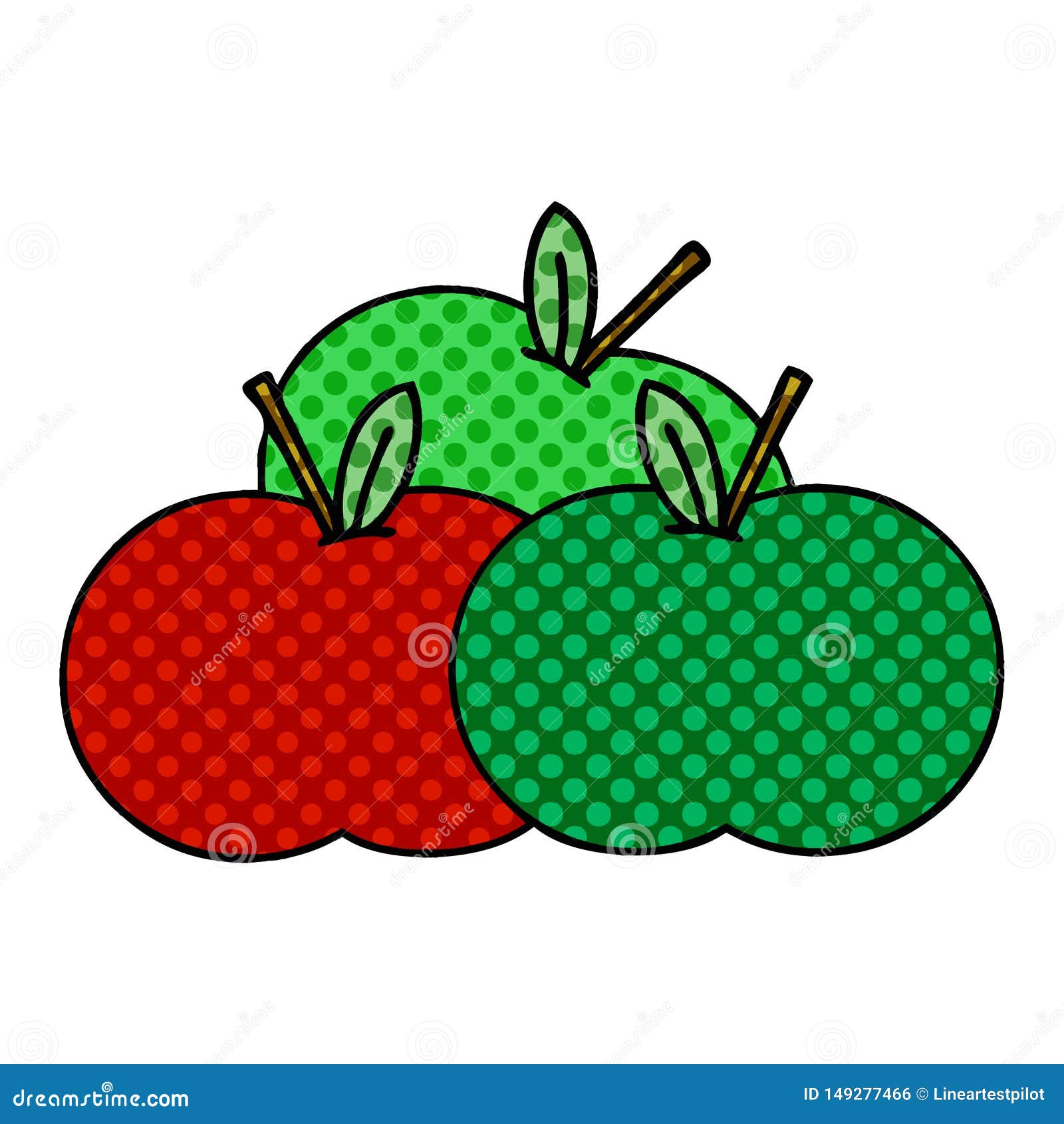Comic Book Style Cartoon Juicy Apple Stock Vector - Illustration of ...