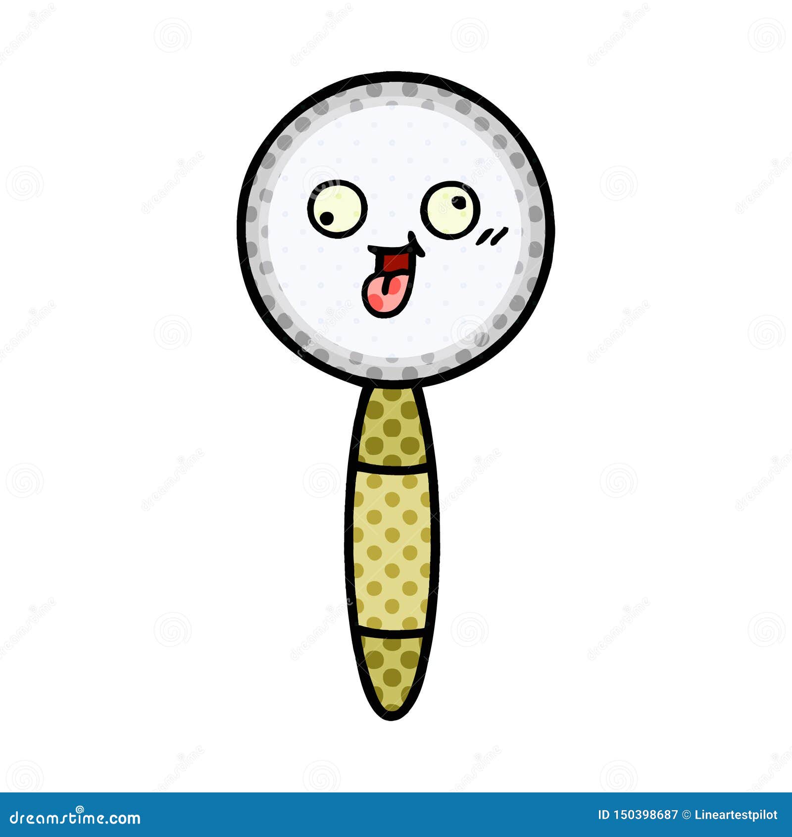 Comic Book Style Cartoon of a Magnifying Glass Stock Vector ...