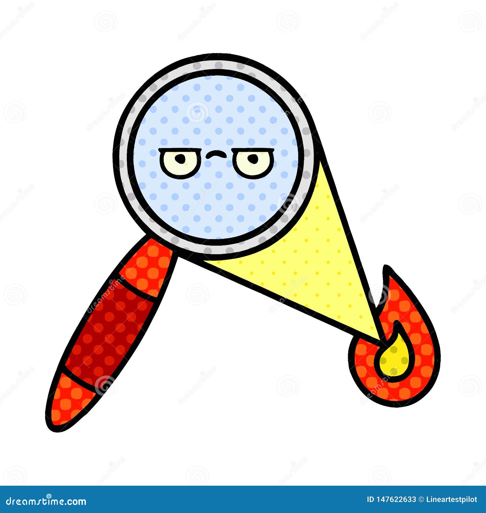 Comic Book Style Cartoon Magnifying Glass Stock Vector - Illustration ...