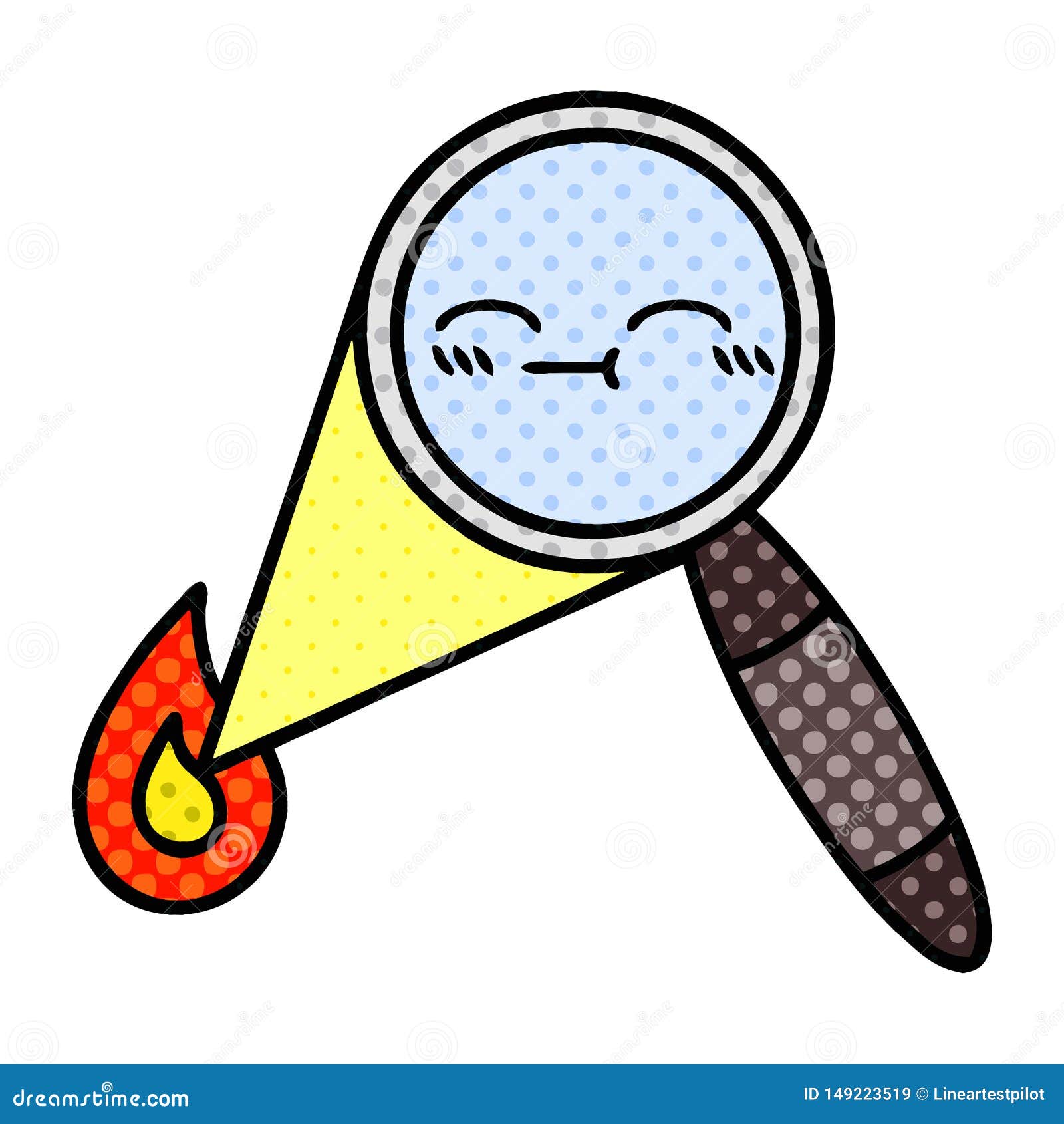 Comic Book Style Cartoon Magnifying Glass Stock Vector - Illustration ...