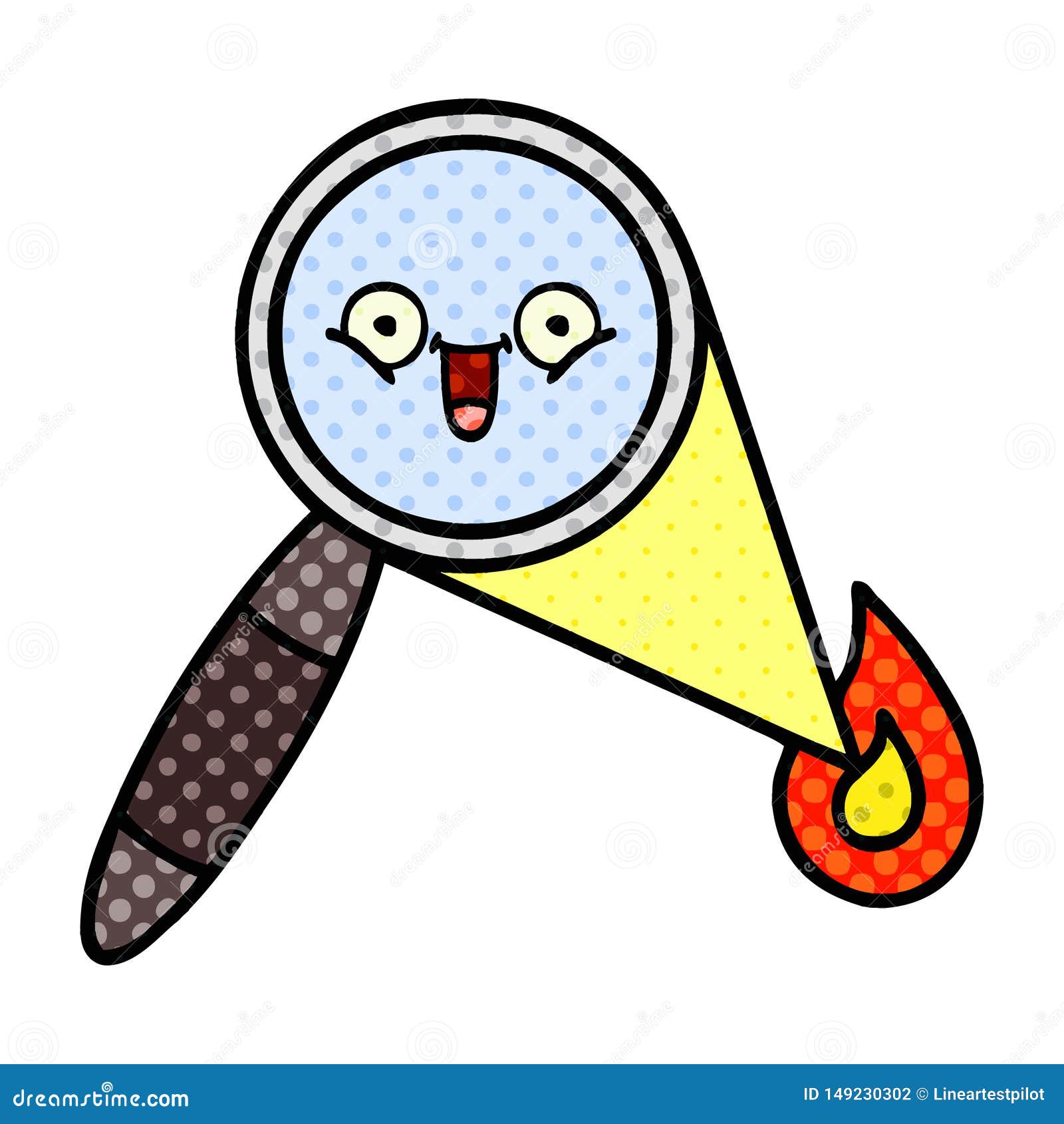 Comic Book Style Cartoon Magnifying Glass Stock Vector - Illustration ...