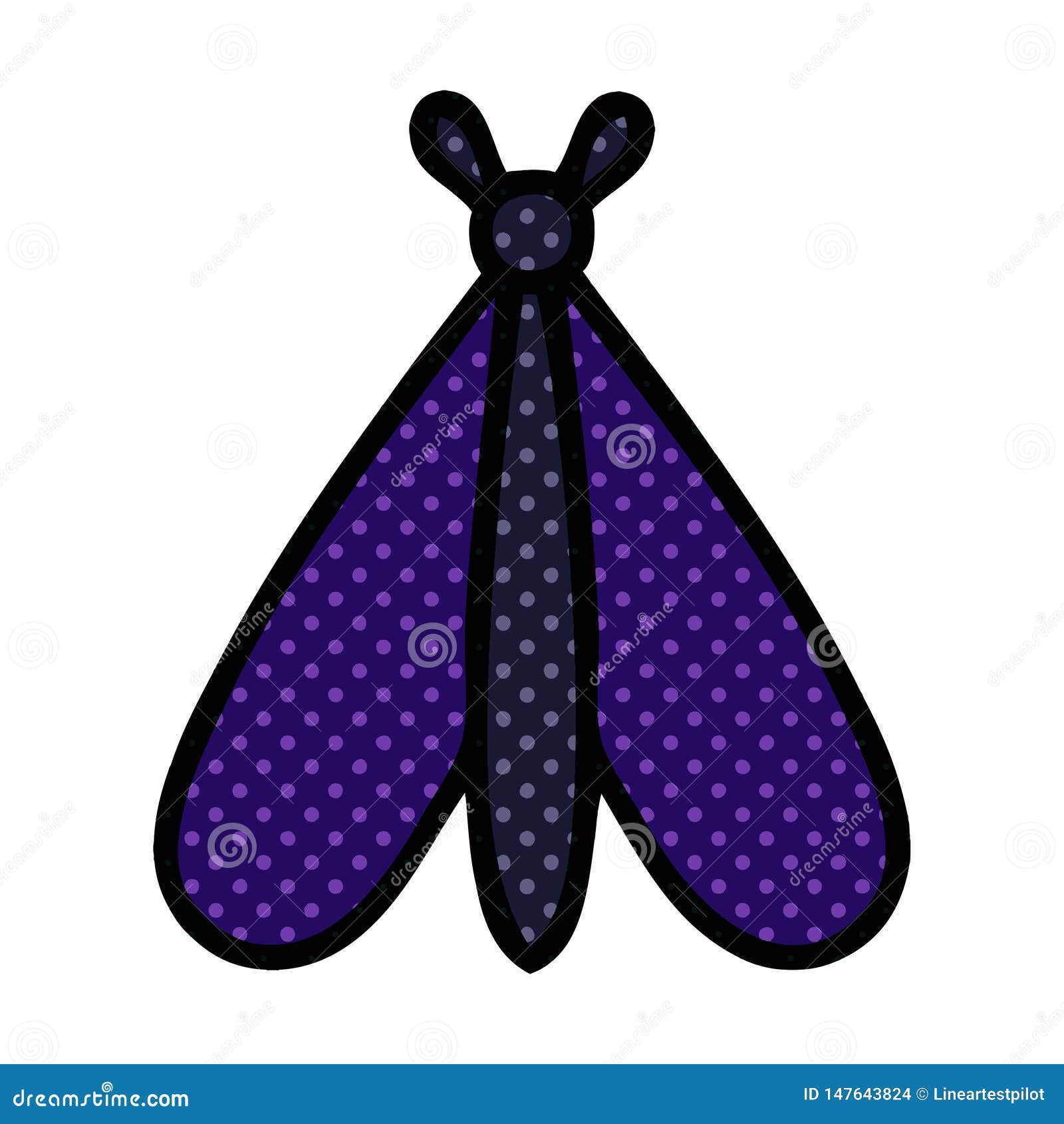 Cartoon Moth Eating Clothes Fur Isolated On White Background ...