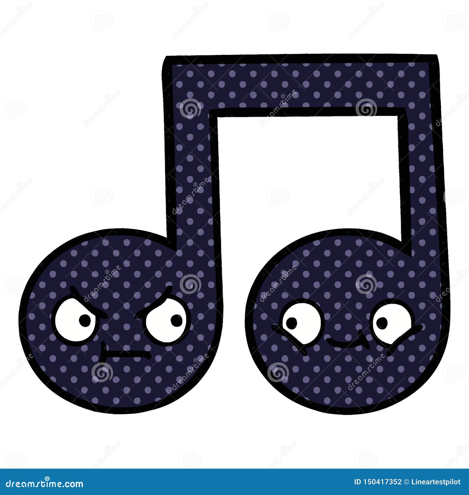 Comic Book Style Cartoon of a Musical Note Stock Vector - Illustration ...