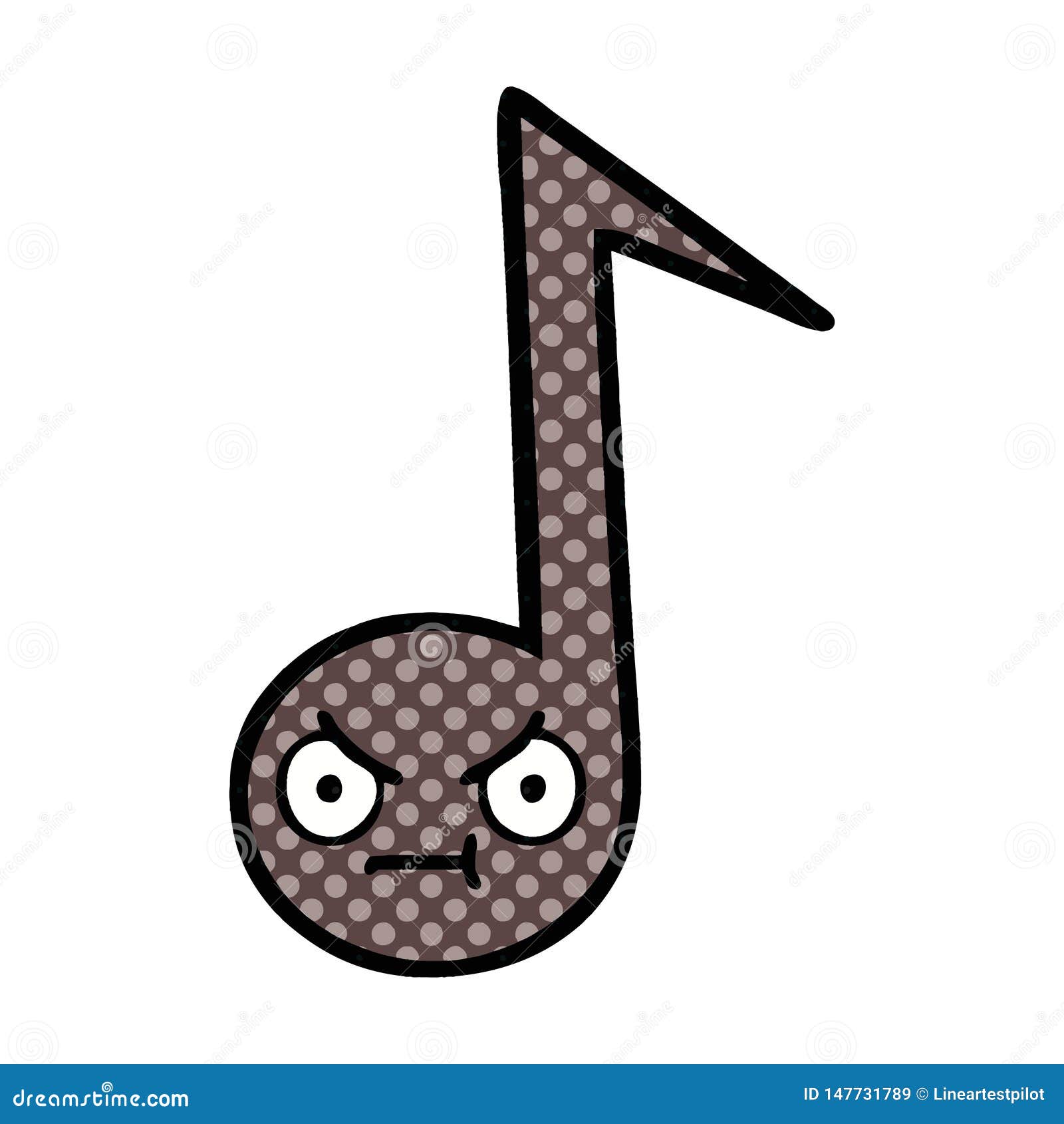 Comic Book Style Cartoon Musical Note Stock Vector - Illustration of ...