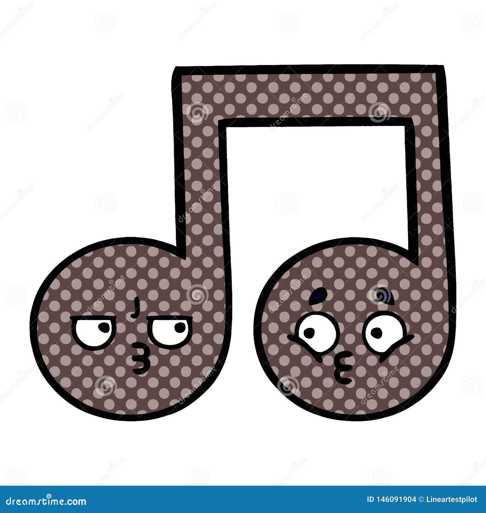 Comic Book Style Cartoon of a Musical Note Stock Vector - Illustration ...