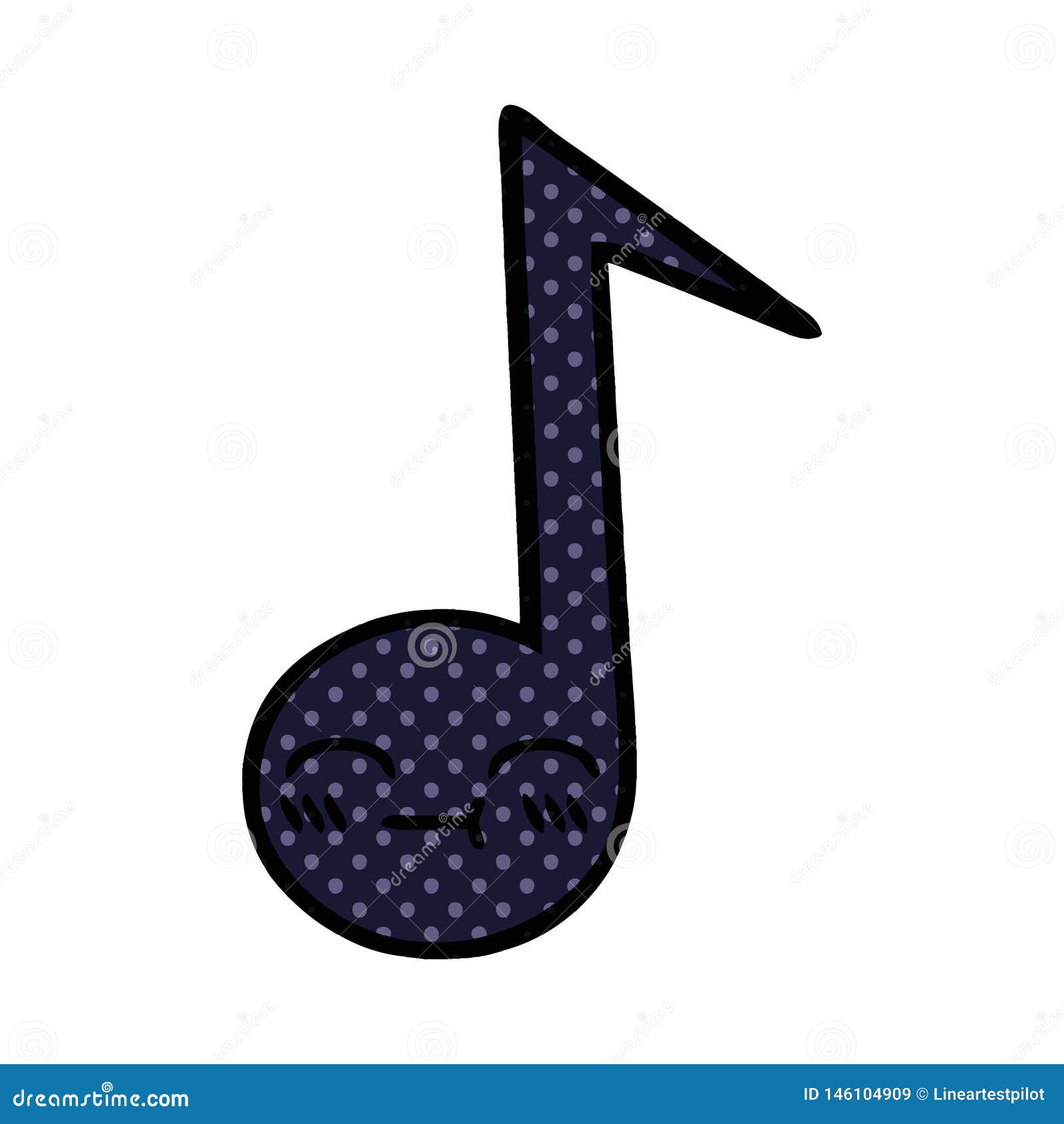 Comic Book Style Cartoon of a Musical Note Stock Vector - Illustration ...