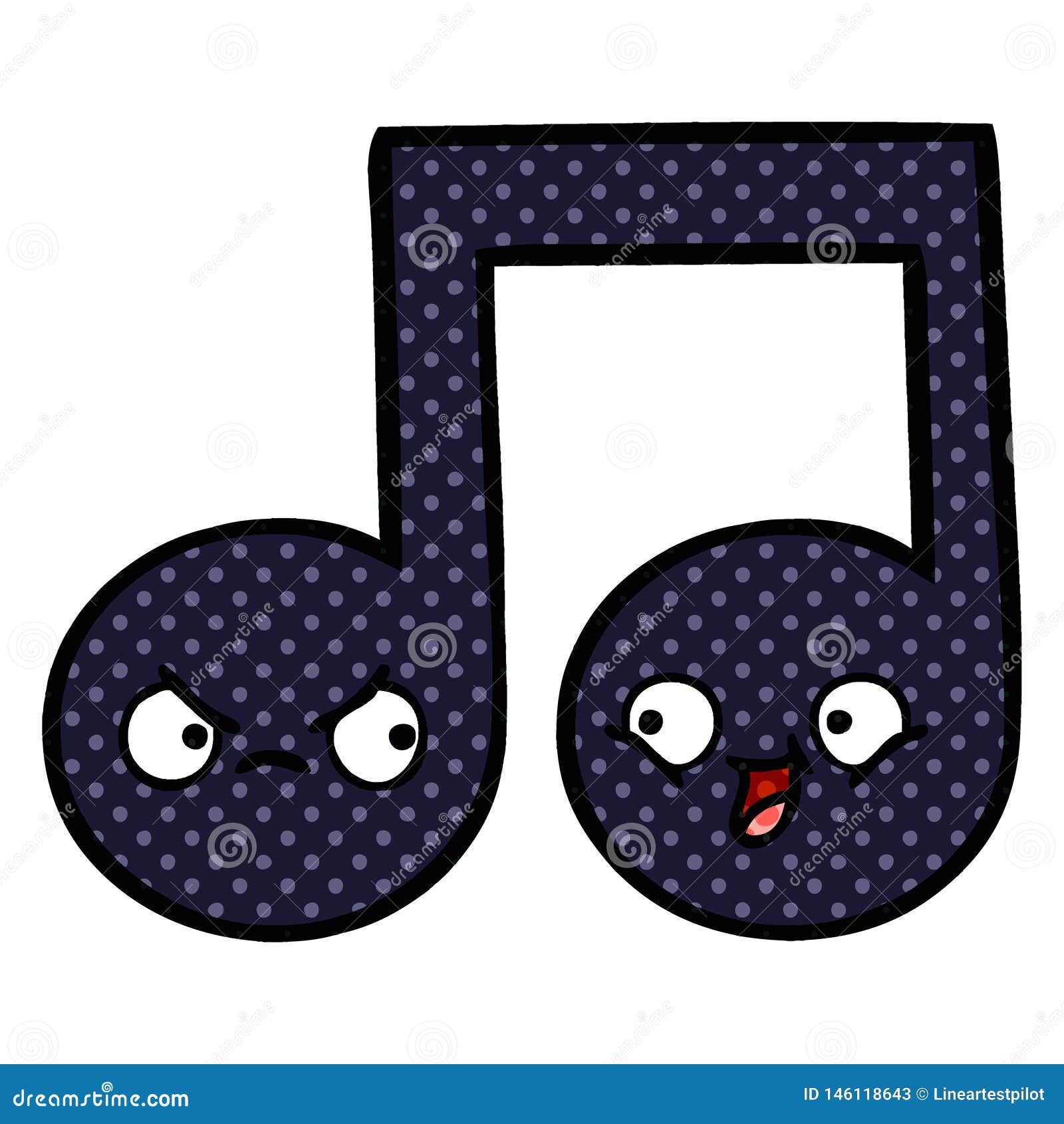 Comic Book Style Cartoon of a Musical Note Stock Vector - Illustration ...