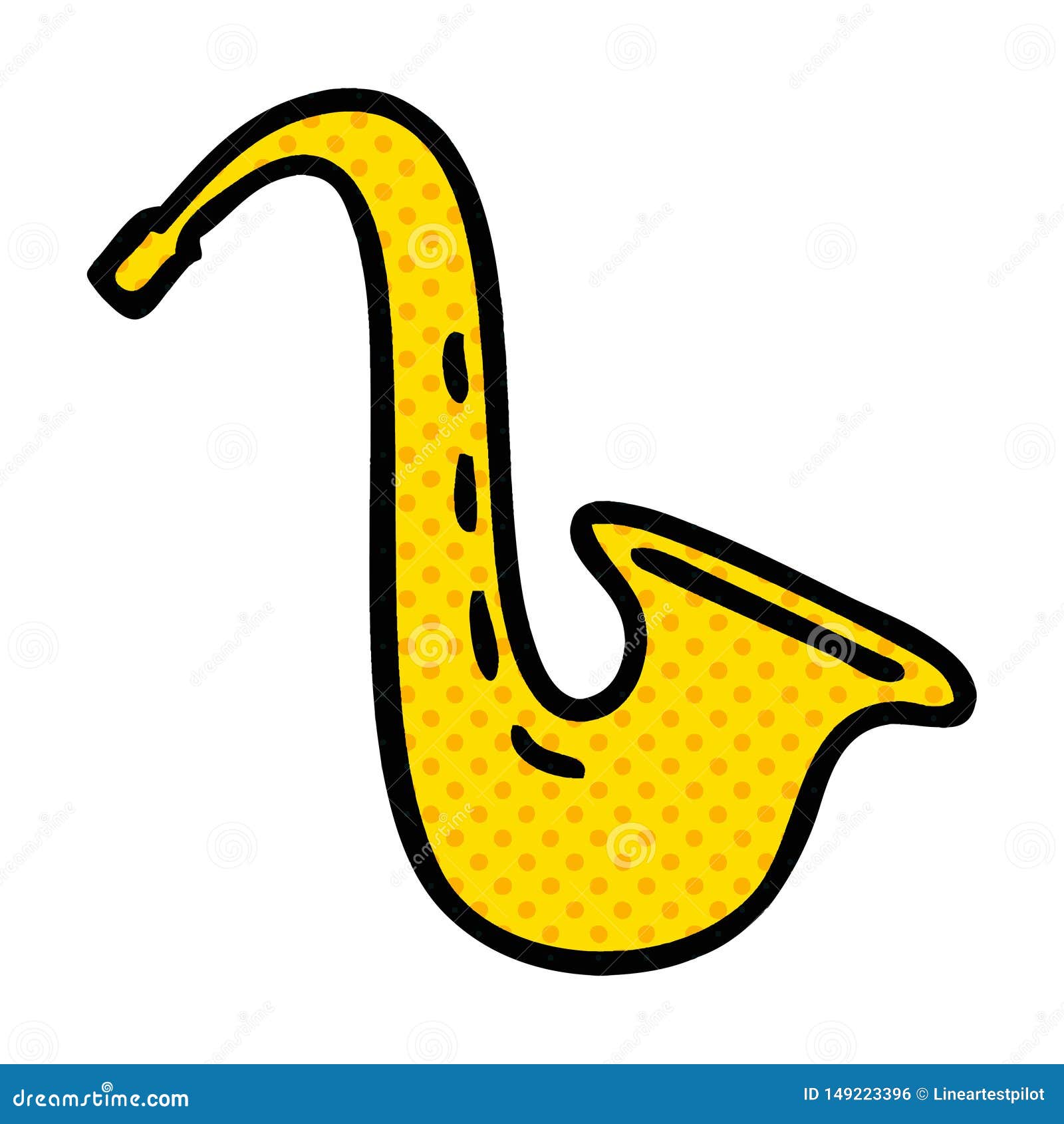 Comic Book Style Cartoon Musical Saxophone Stock Vector - Illustration ...