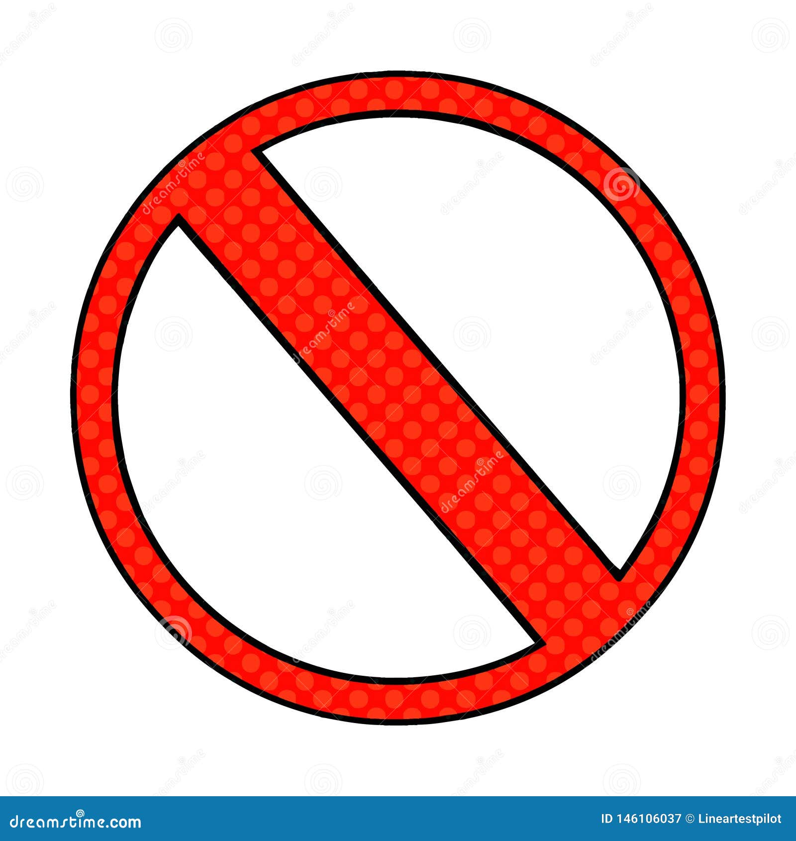 Comic Book Style Cartoon of a Not Allowed Sign Stock Vector ...
