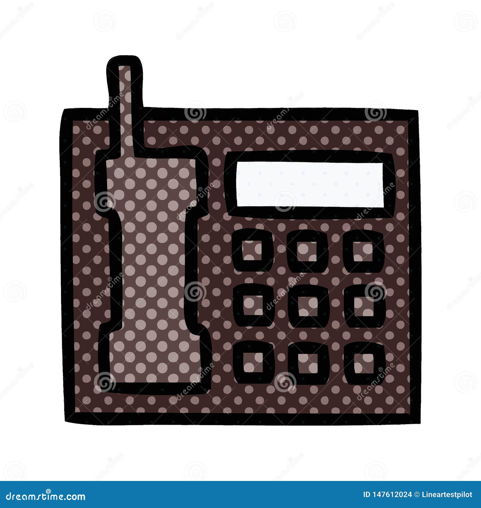 Comic Book Style Cartoon Office Telephone Stock Vector - Illustration ...