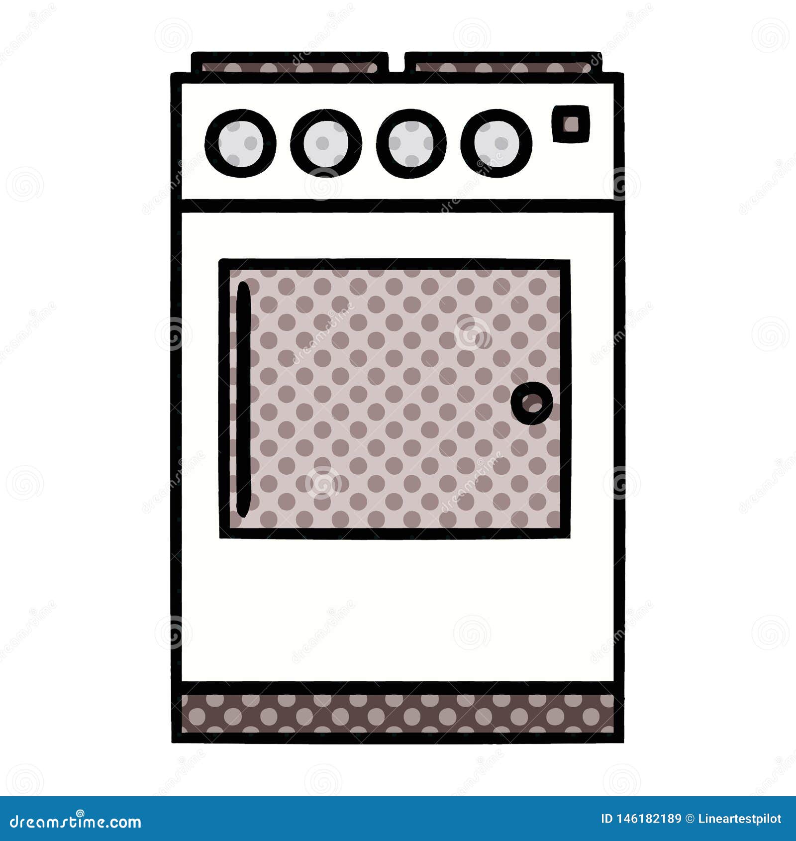 Comic Book Style Cartoon of a Oven and Cooker Stock Vector ...