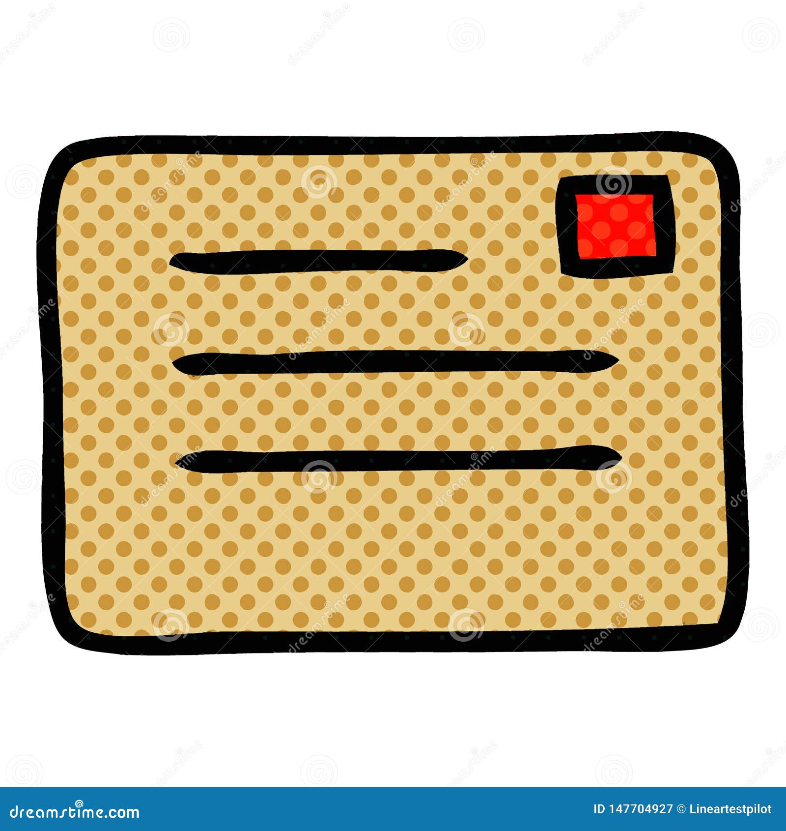 Comic Book Style Cartoon Paper Envelope Stock Vector - Illustration of ...