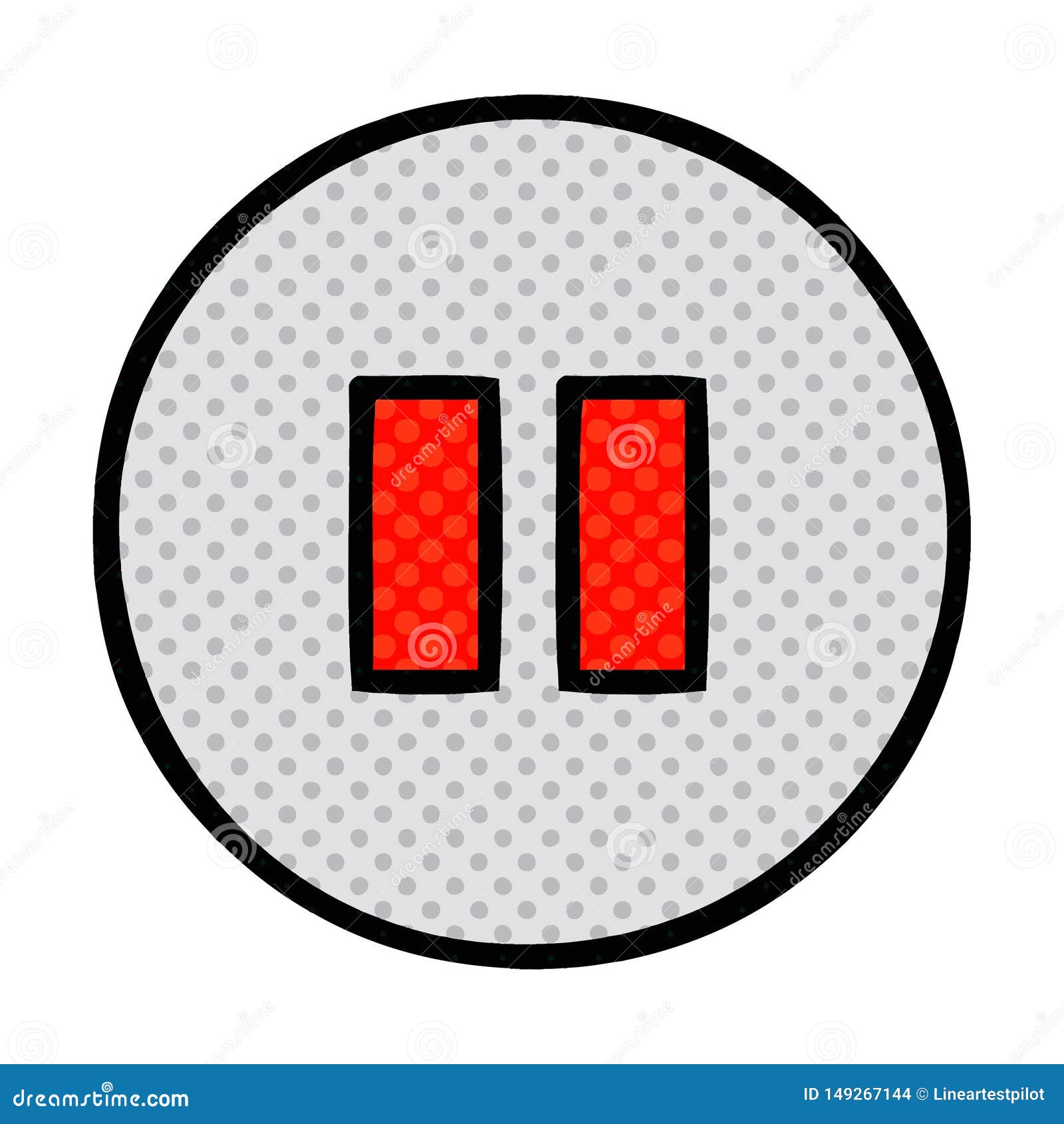 Comic Book Style Cartoon Pause Button Stock Vector - Illustration of ...