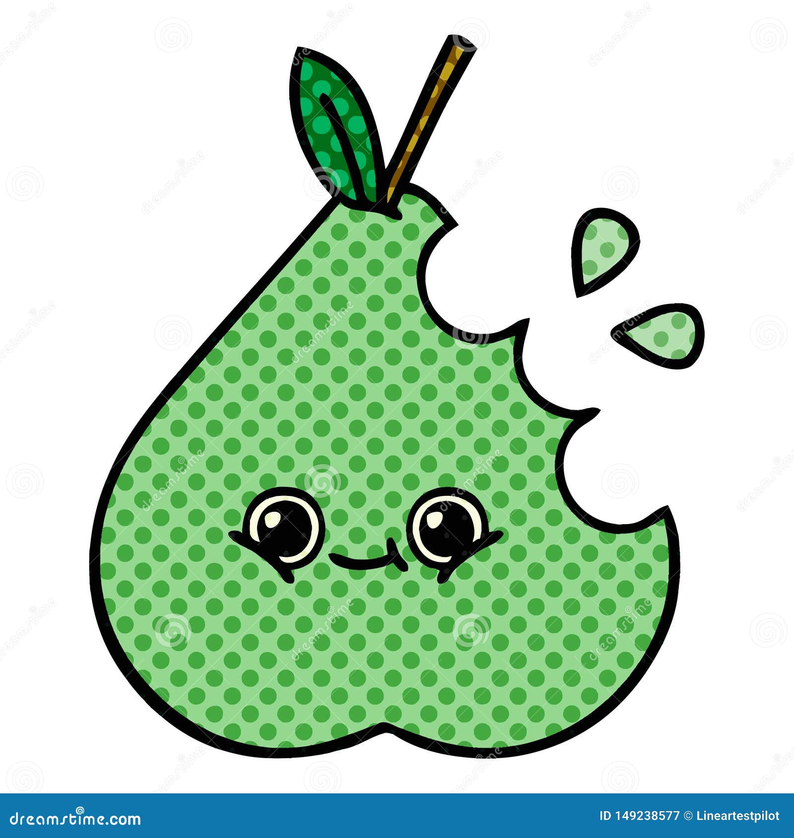 Comic Book Style Cartoon Pear Stock Vector - Illustration of cute ...
