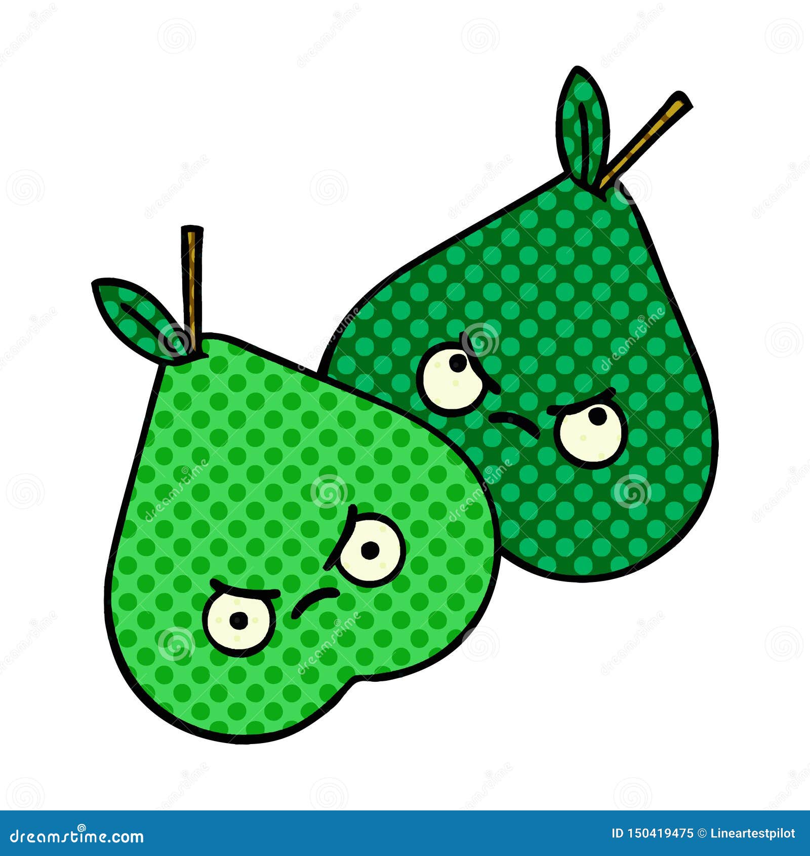 Comic Book Style Cartoon of a Pears Stock Vector - Illustration of ...