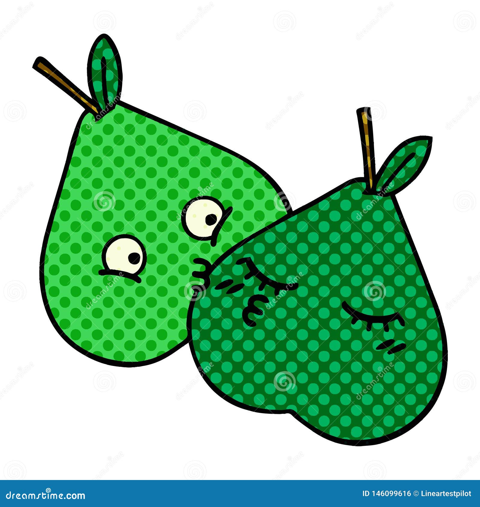 Comic Book Style Cartoon of a Pears Stock Vector - Illustration of hand ...